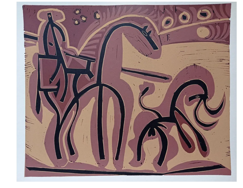 Pablo Picasso, Matador and Bull, Original Linocut, 1962 | Chairish