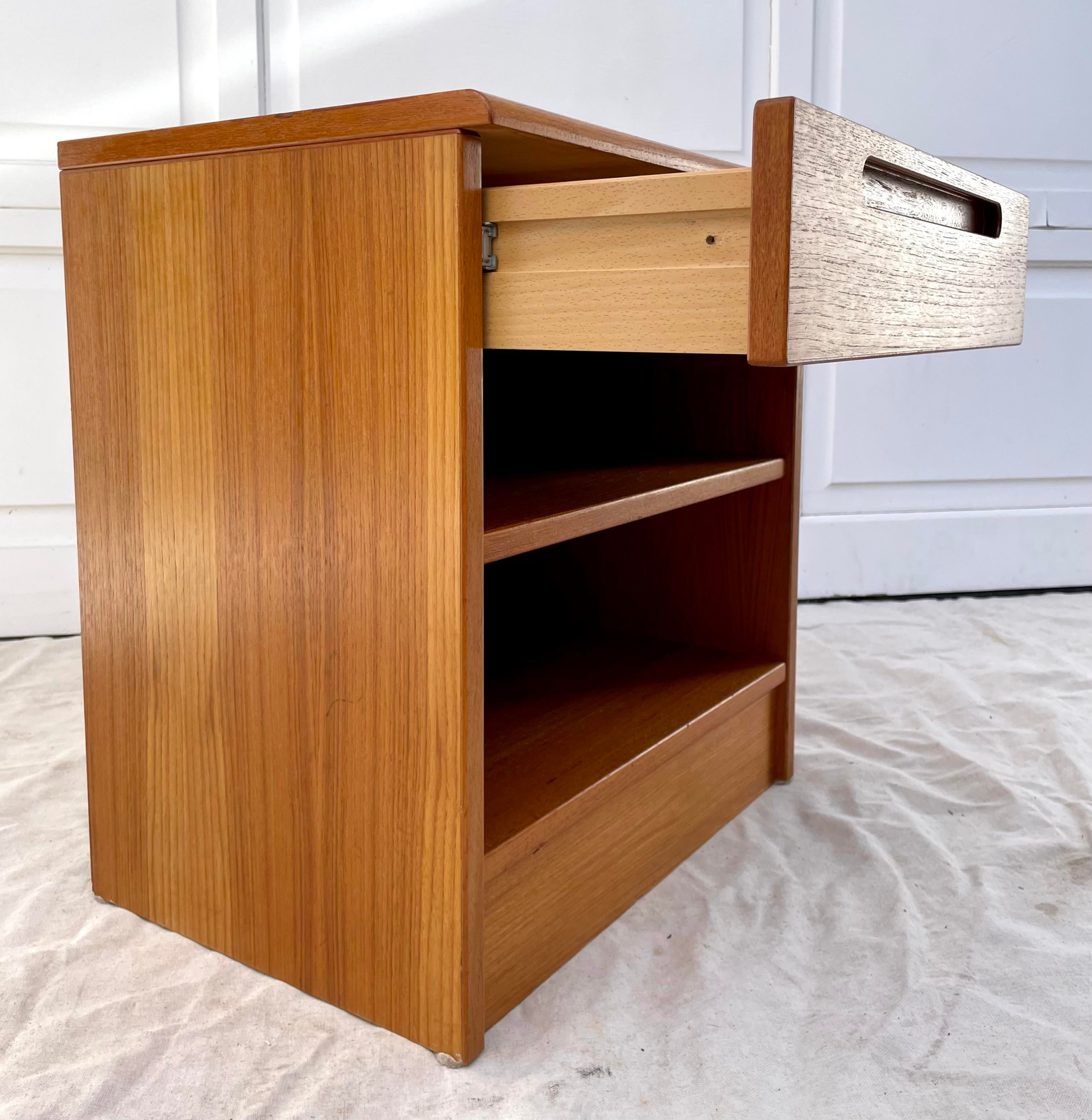 Mid Century Modern Danish Teak Nightstand by Jesper