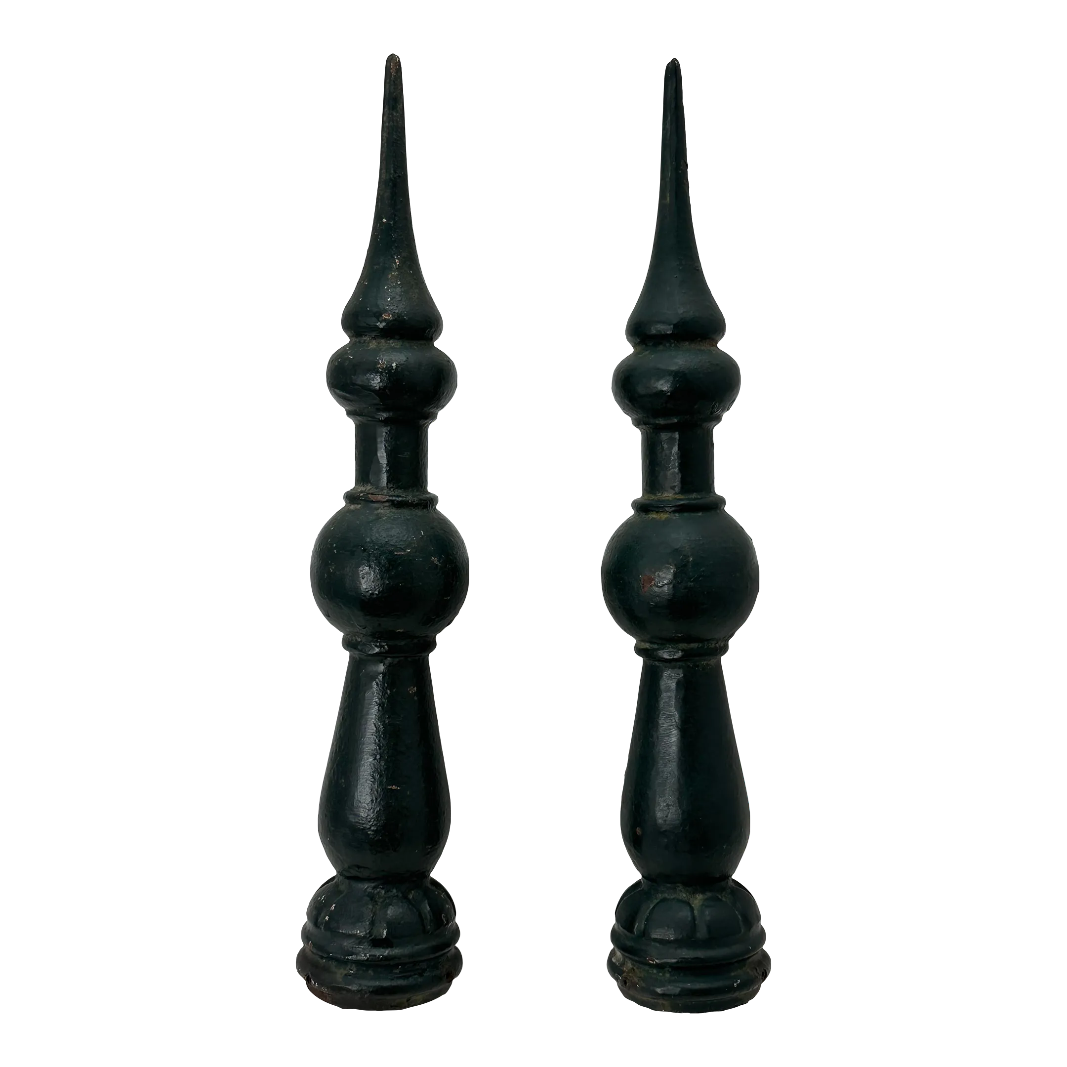 Matched Pair of Antique Victorian Architectural Solid Cast Iron Fence ...