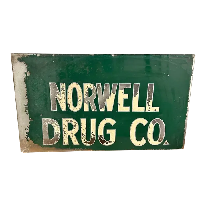 Vintage 1950’s Drug Pharmacy Reverse Painted Glass Advertisement Sign ...