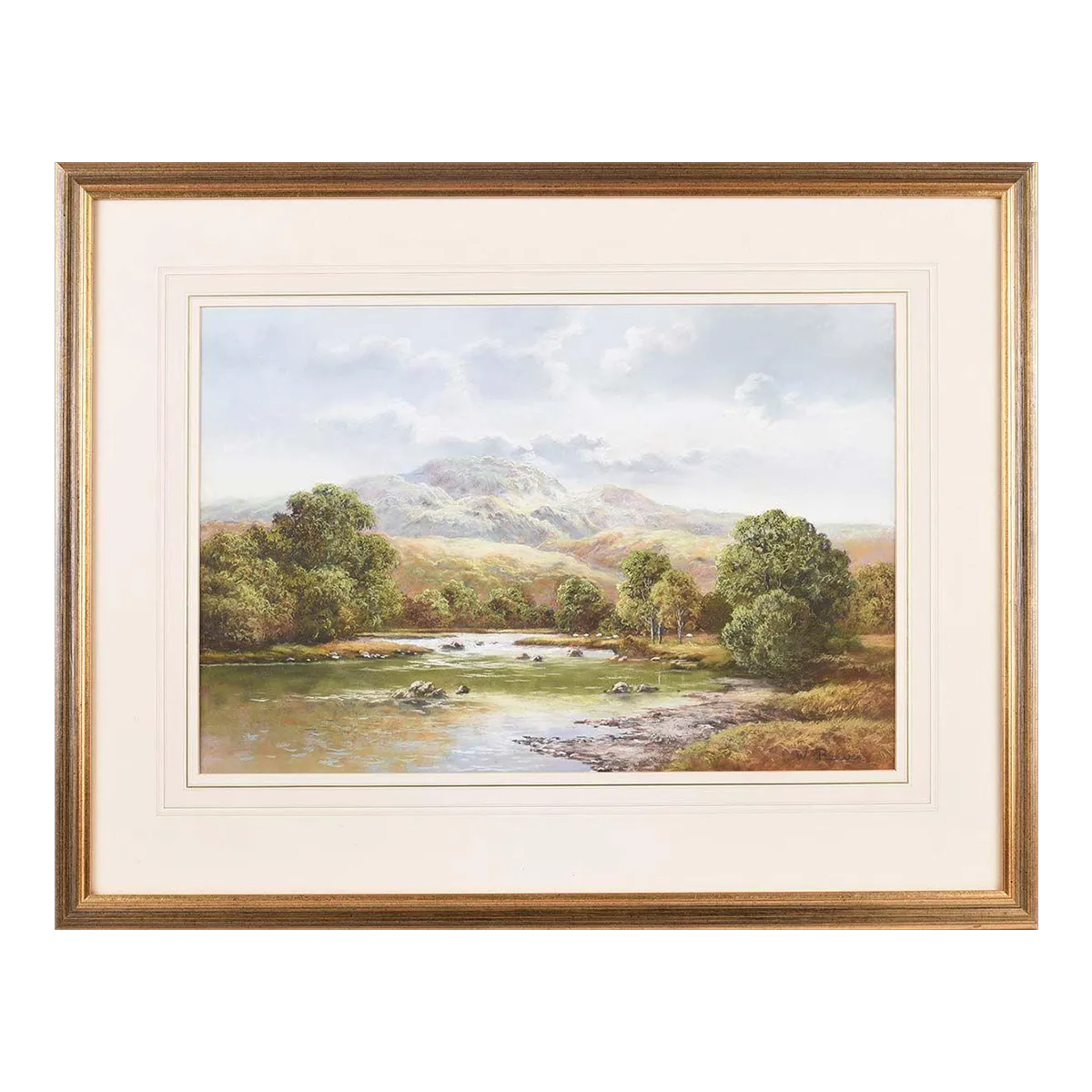 Wendy Reeves, Pastel of River Mountain in English Countryside by 20th ...