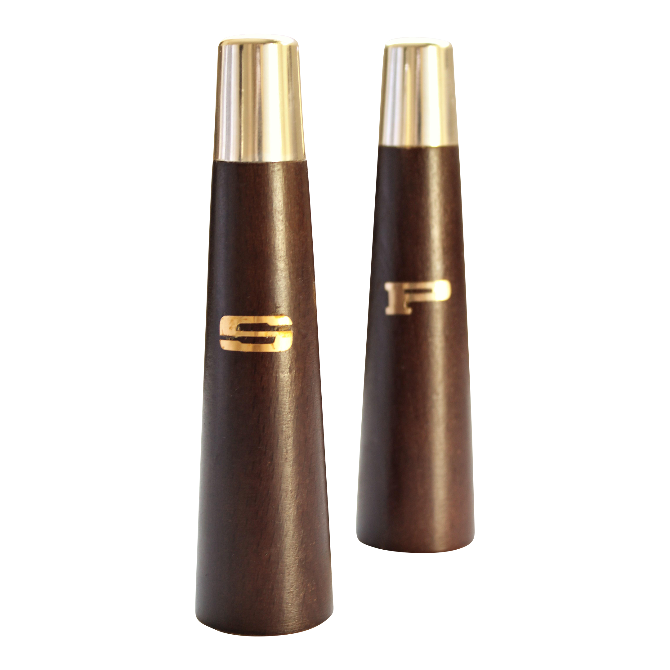 Mid-Century Retro Gold Salt N Pepper Shaker S/2 | Chairish