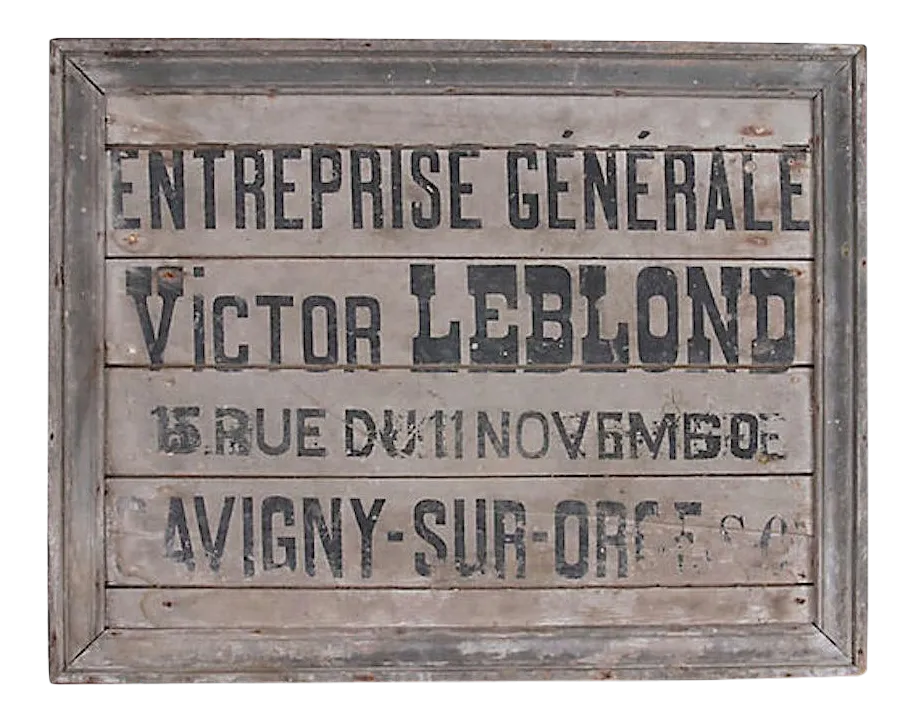 French General Contractor Sign | Chairish