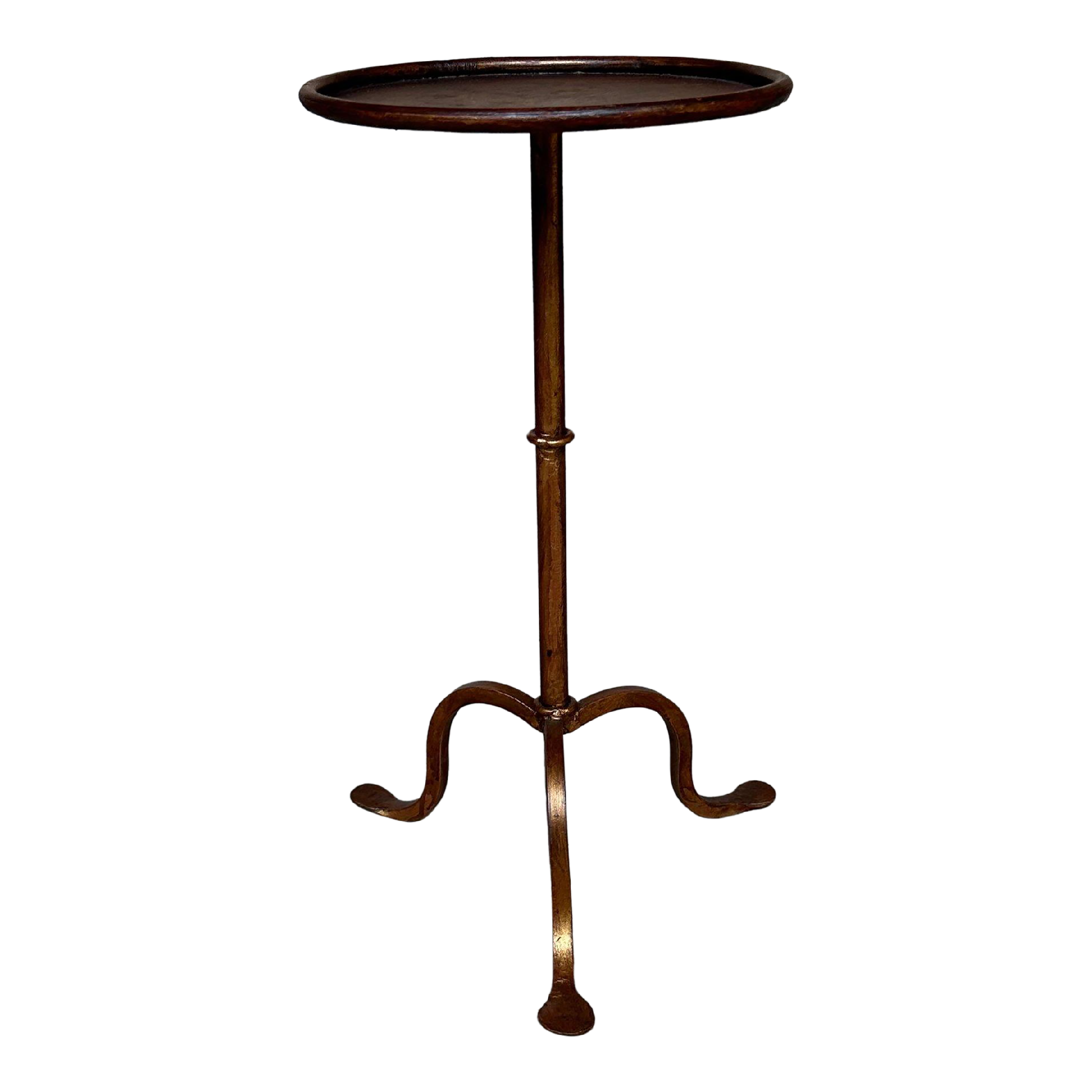 Spanish Gilt Iron Drinks Table With Tripod Base | Chairish