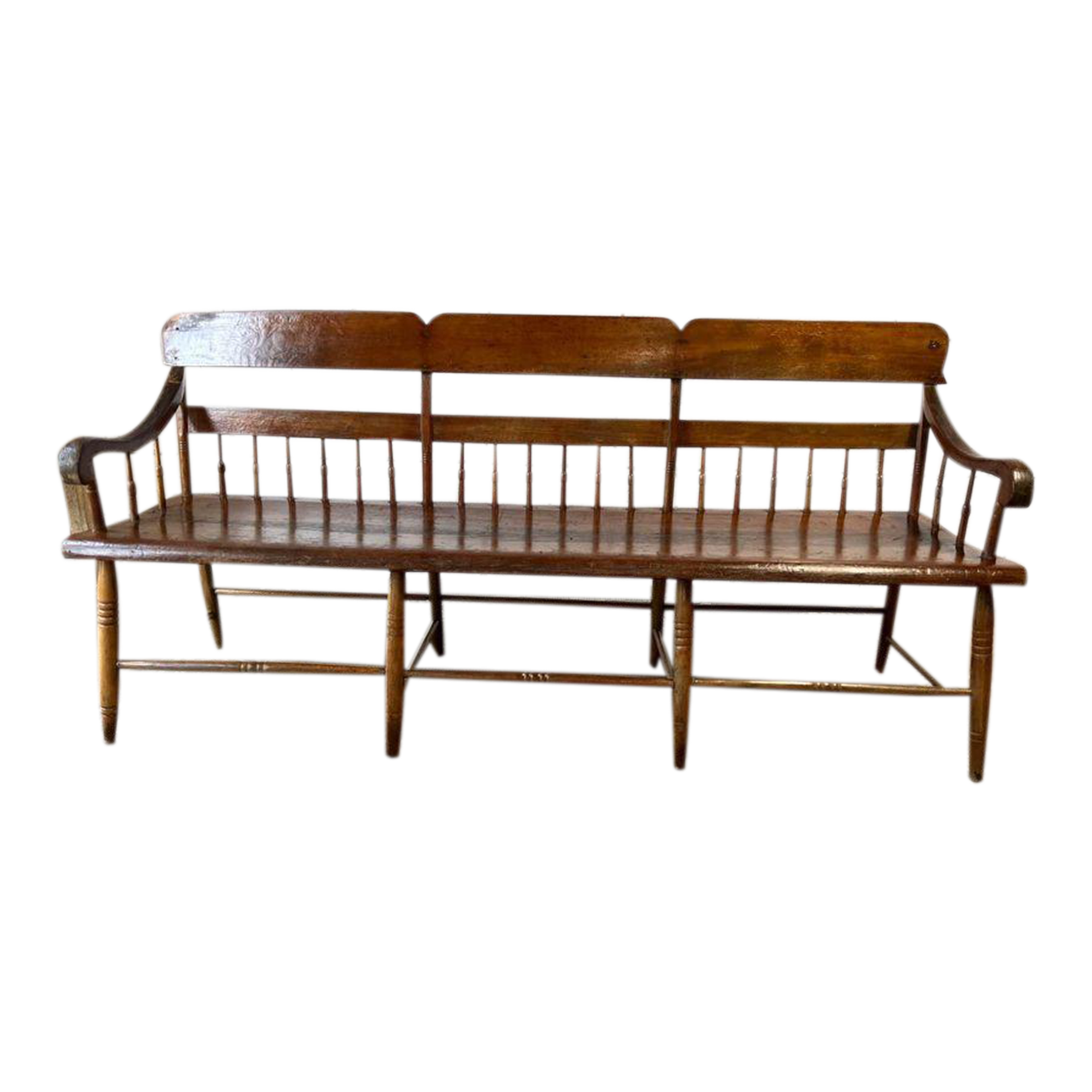 Antique 19th Century Early American Style Primitive Rustic Solid Oak ...