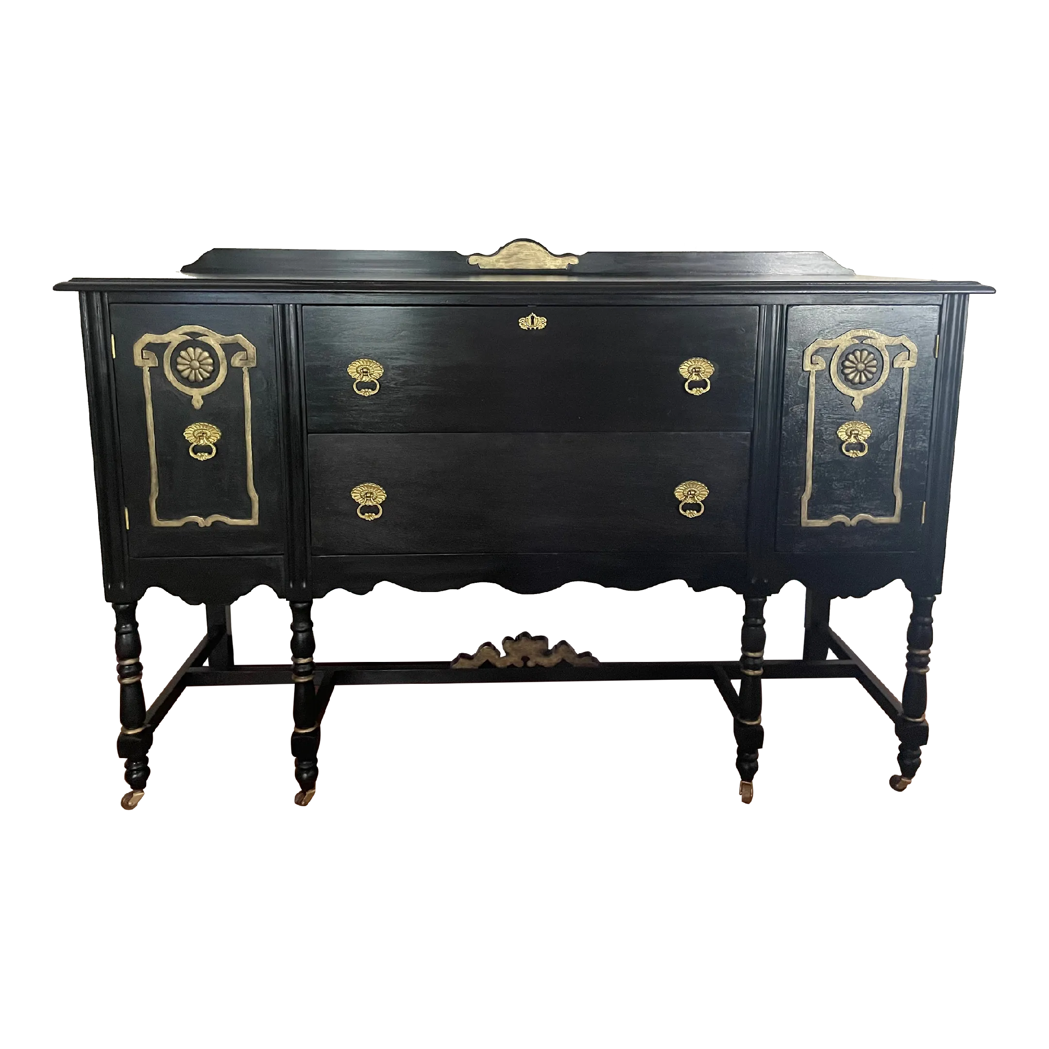 1930s Vintage Jacobean Buffet | Chairish