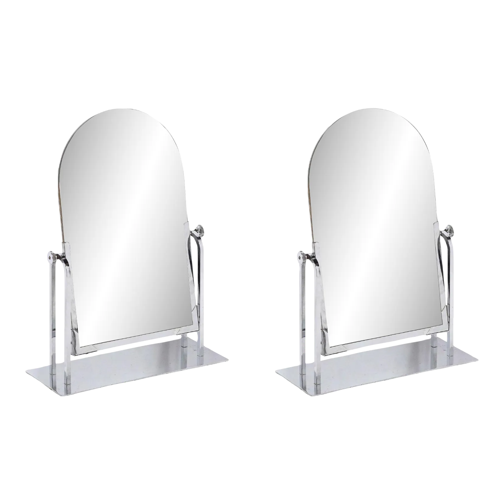 Pair of Art Deco Streamlined Arch Form Adjustable Table Mirror in ...