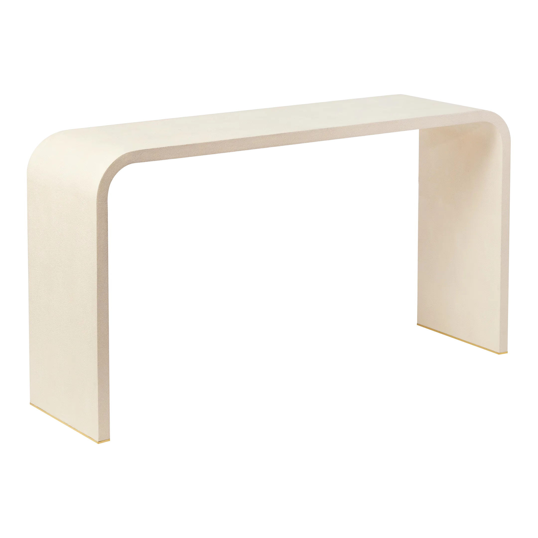 AERIN Faux Shagreen Console Table, Cream | Chairish