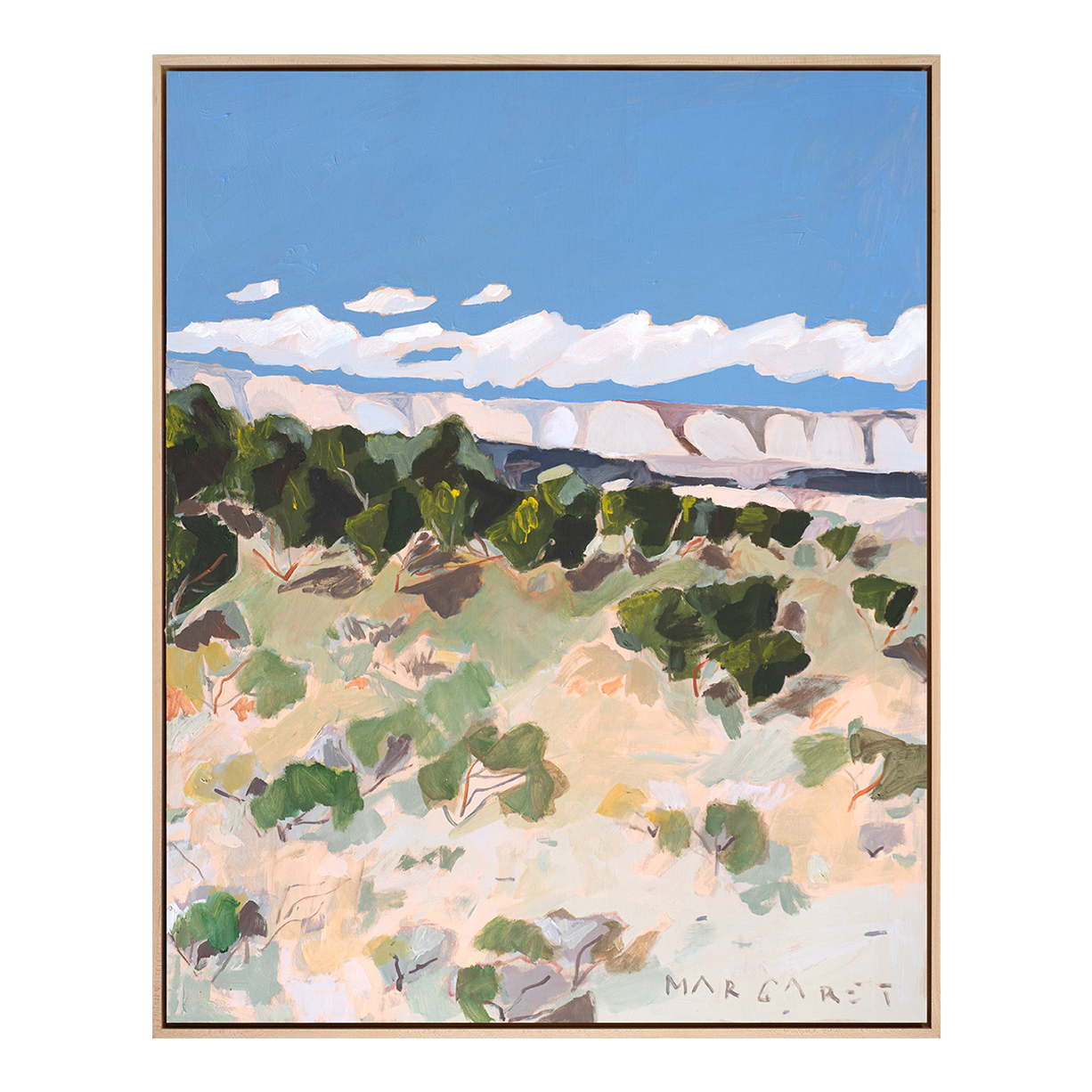 White Rock 30x24in Landscape Painting by Margaret Jeane, Framed | Chairish