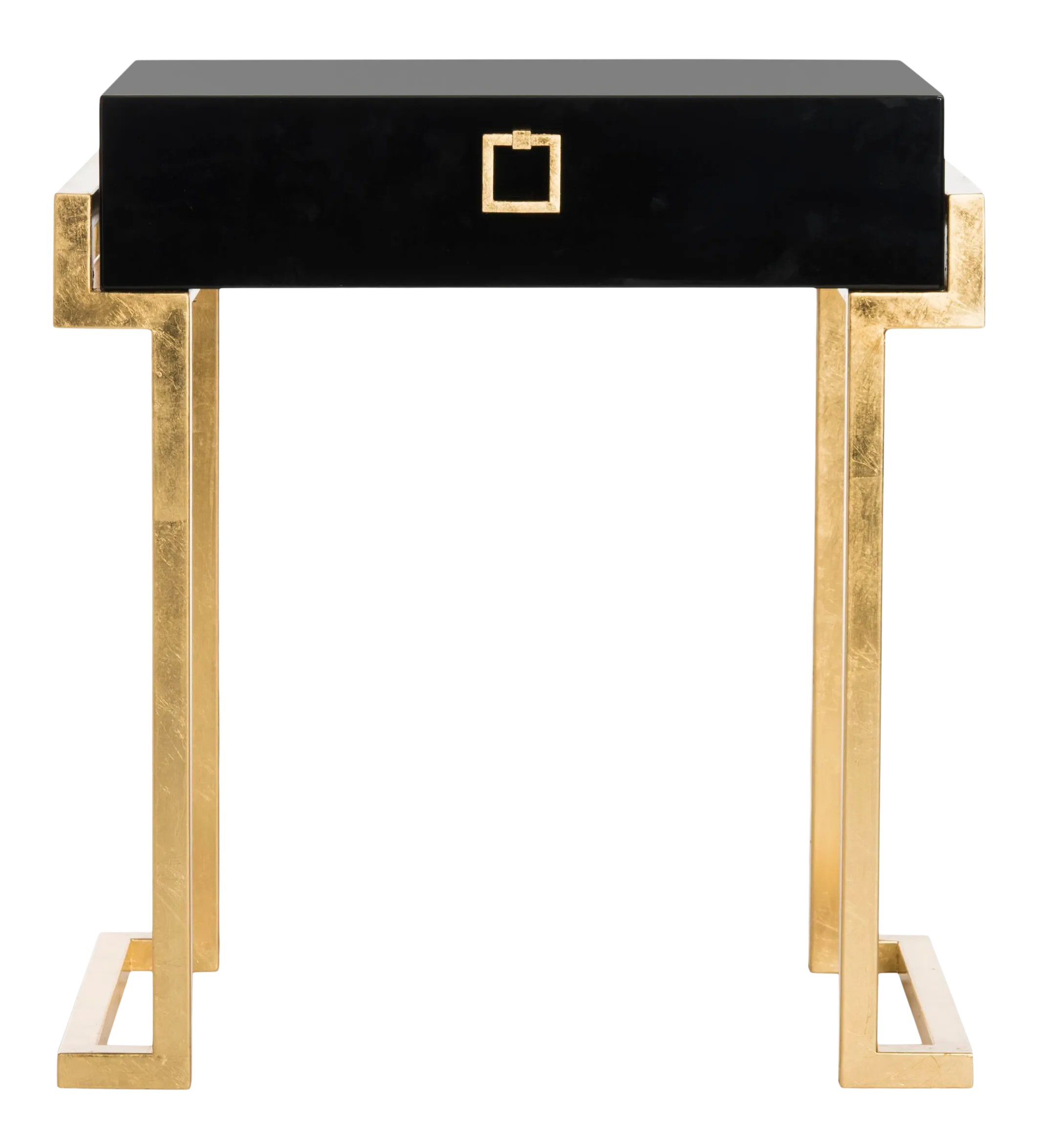 Lacquer Side Table in Black Lacquer | Chairish