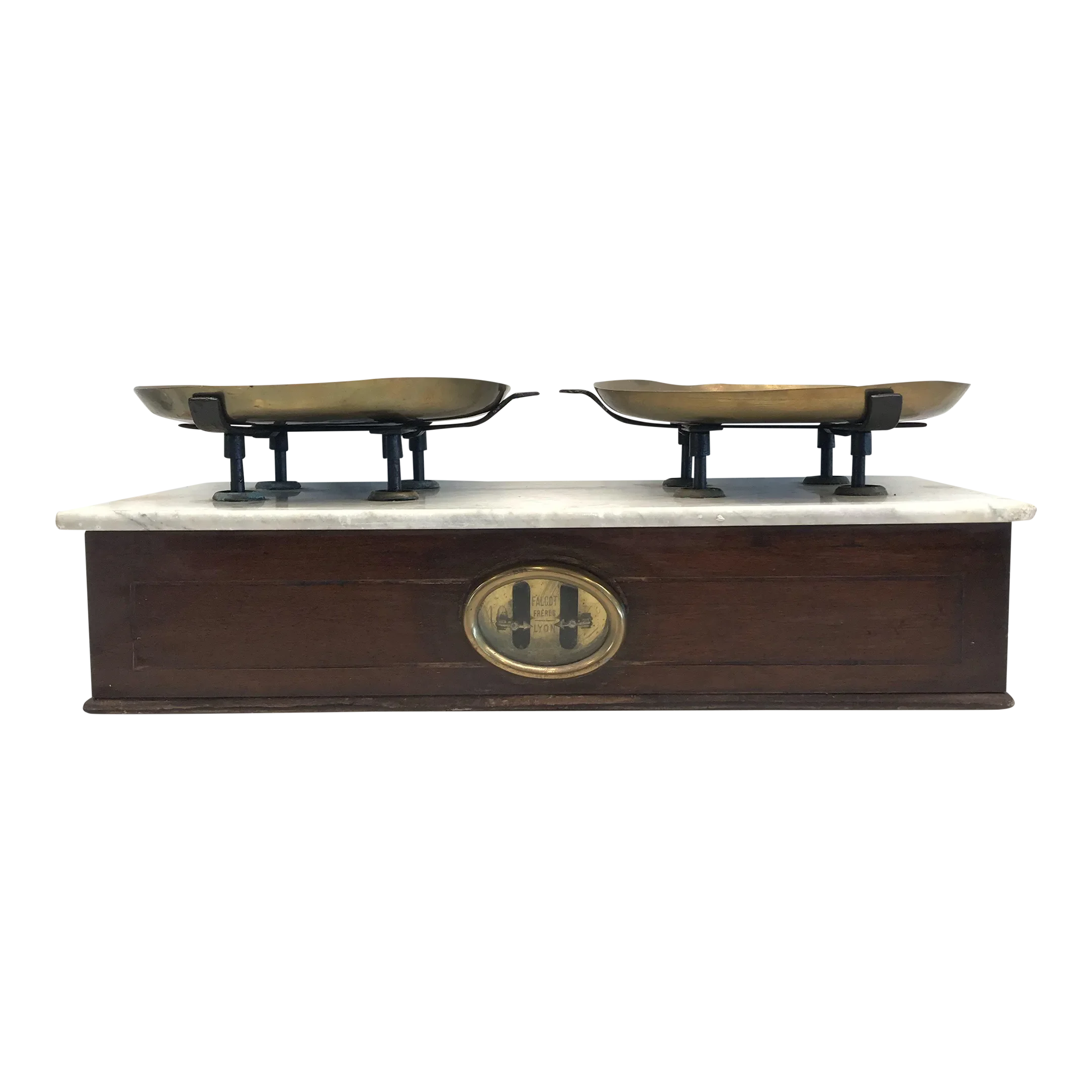 19th Century Antique French Scale in Walnut With Marble Top From Falcot ...