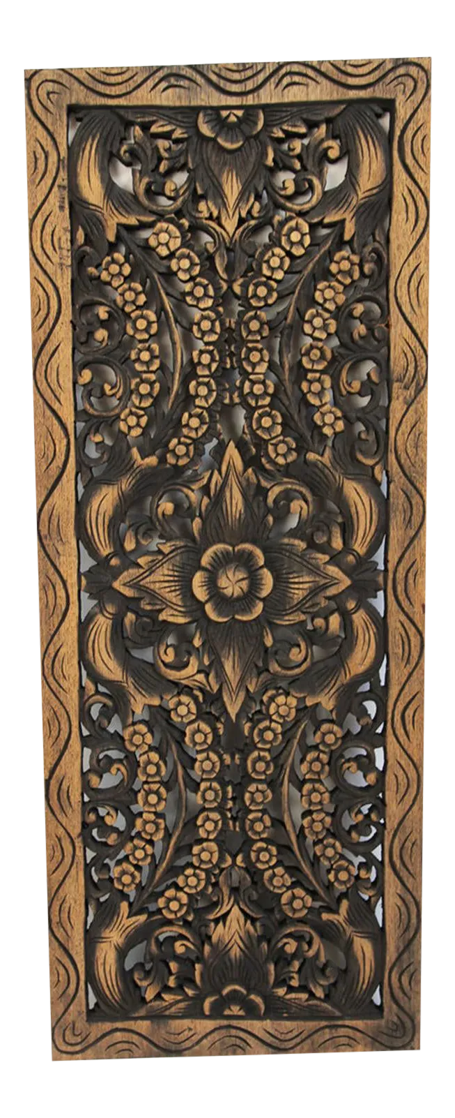 Carved Teak Panel 36" | Chairish