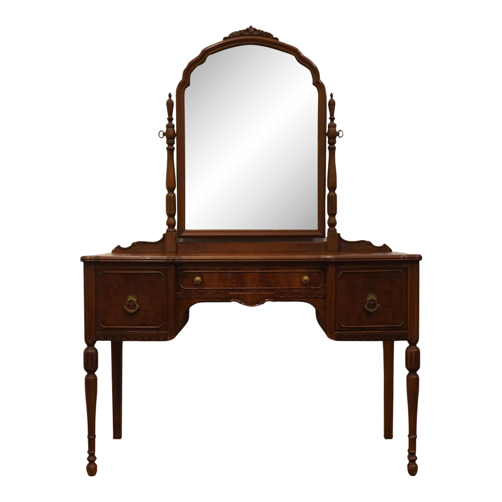 Vintage Antique Flame Mahogany French Regency Style 48" Vanity W ...