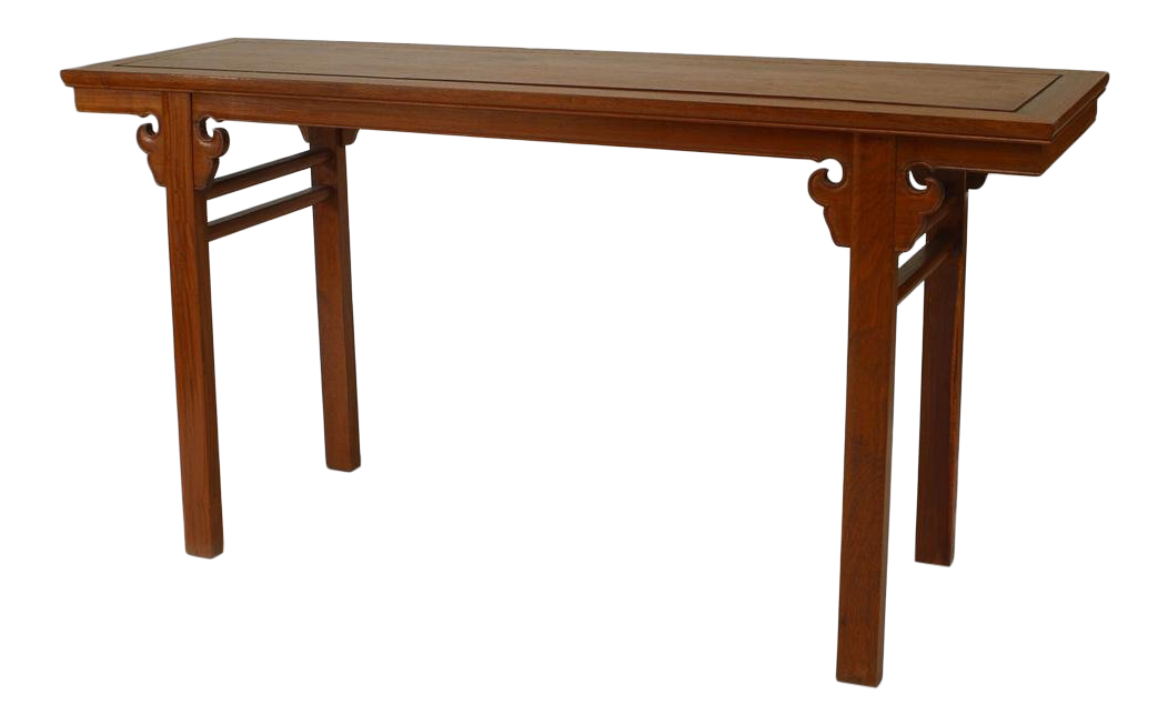 Asian Chinese Style Hardwood Narrow Console Table | Chairish