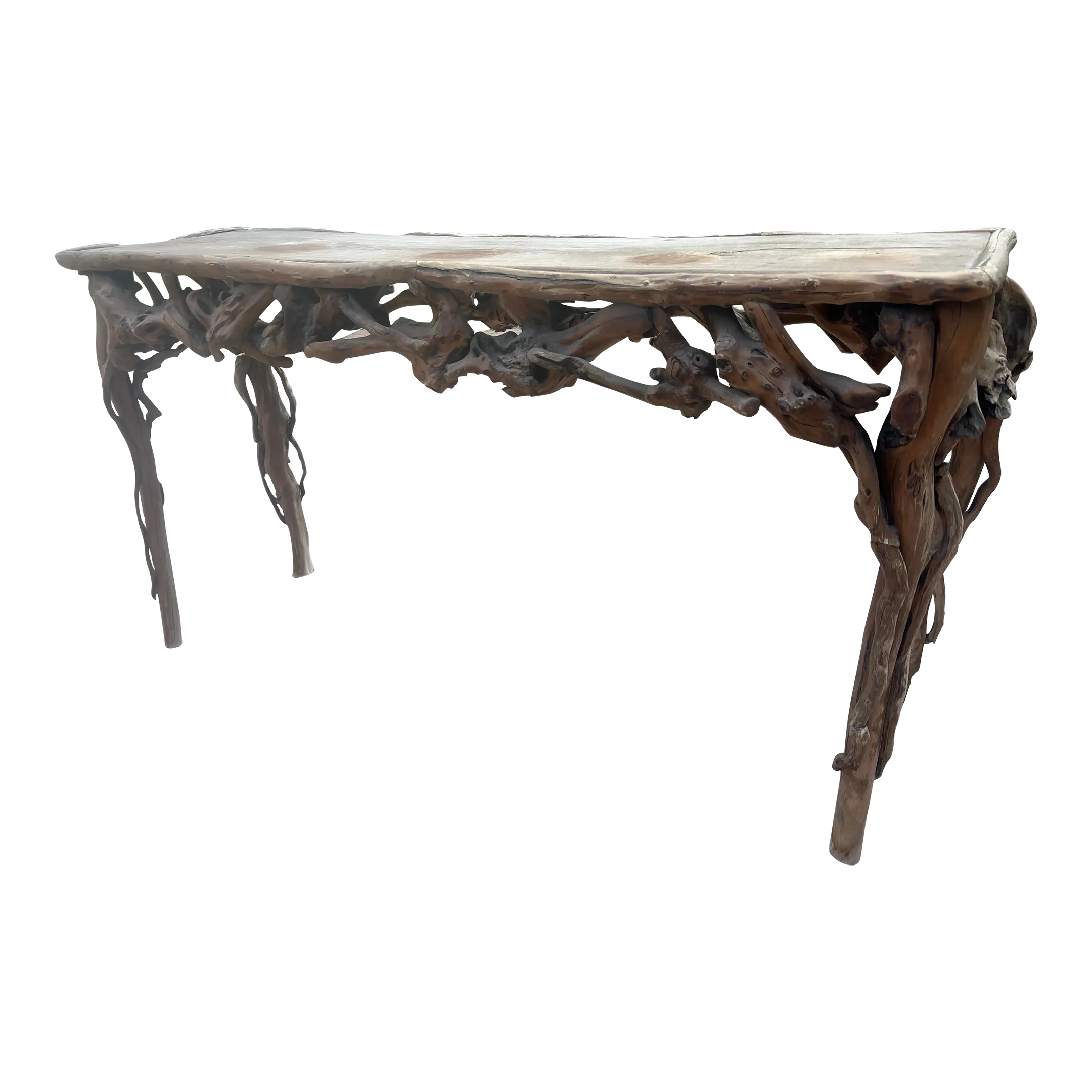 Mid 20th Century Midcentury Modern Twig Tree Driftwood Console Table ...