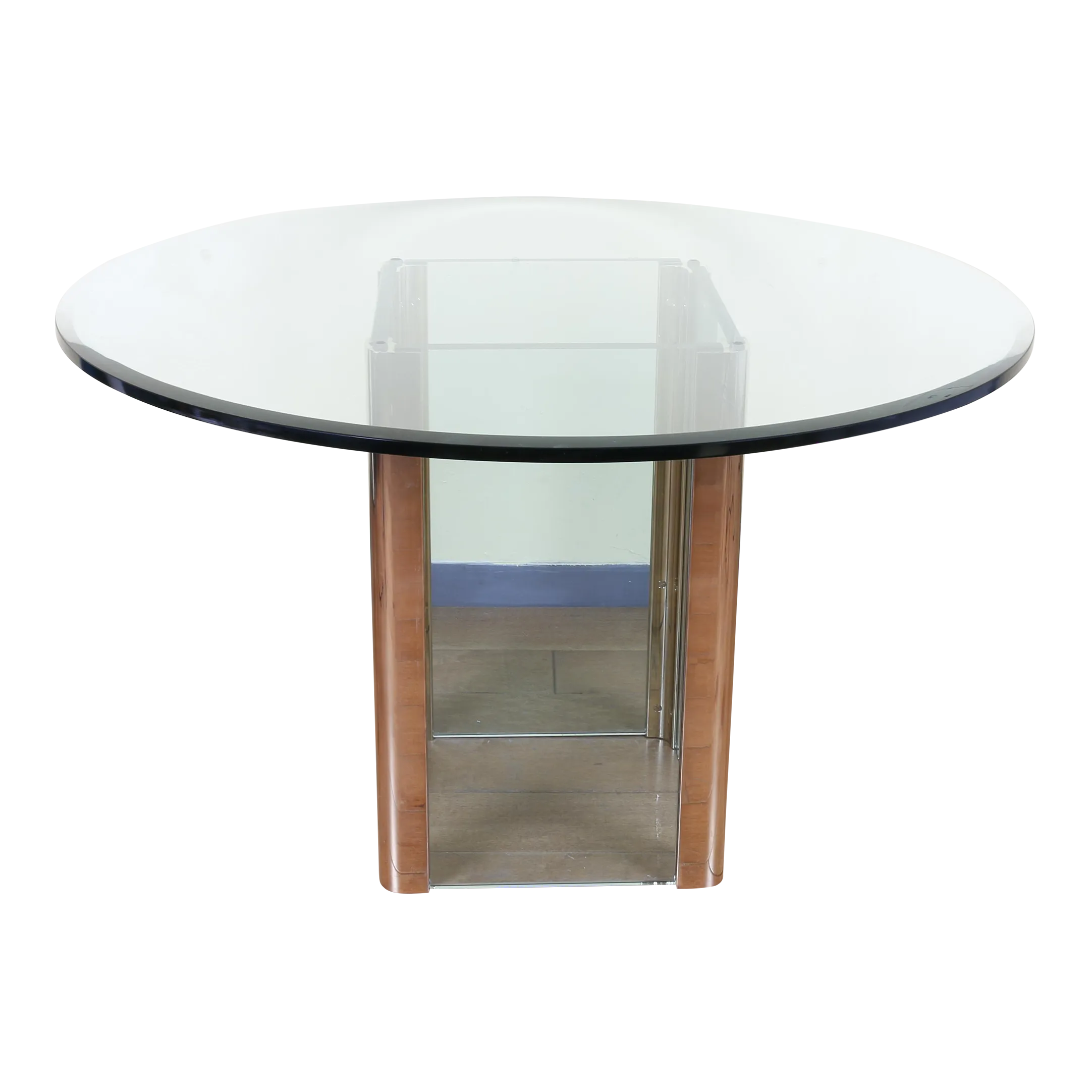 Glass and Brass Dining Table by Pace | Chairish