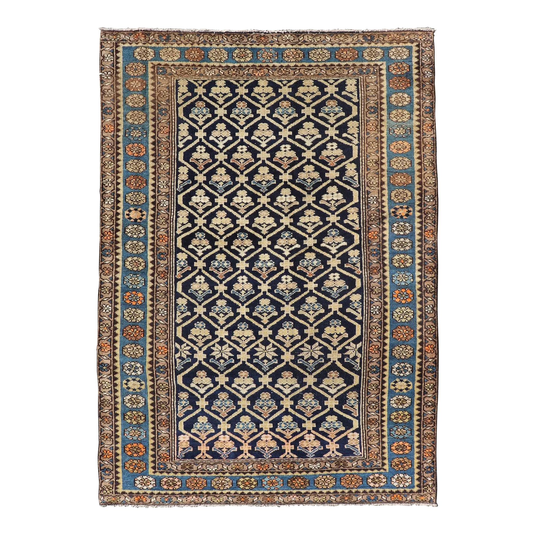 Persian Antique Malayer Rug With Layered Motifs and Geometric Design ...