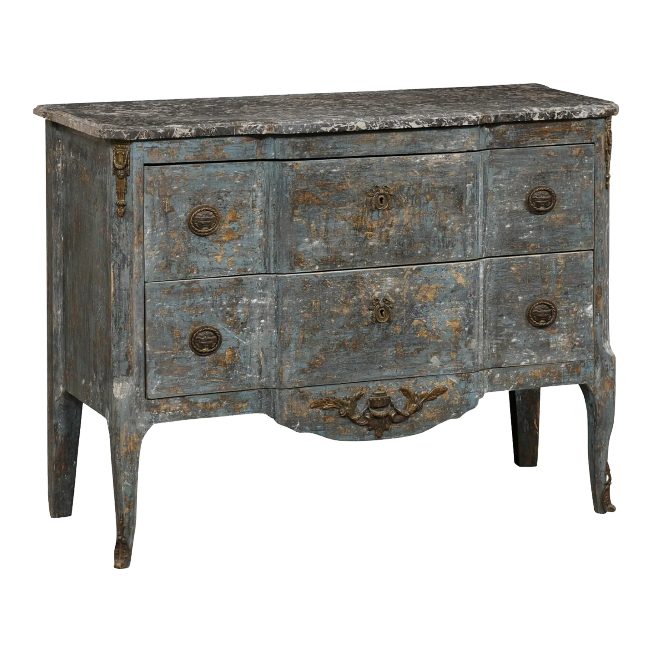 Early 20th Century Neoclassical Commode with Black Marble Top | Chairish