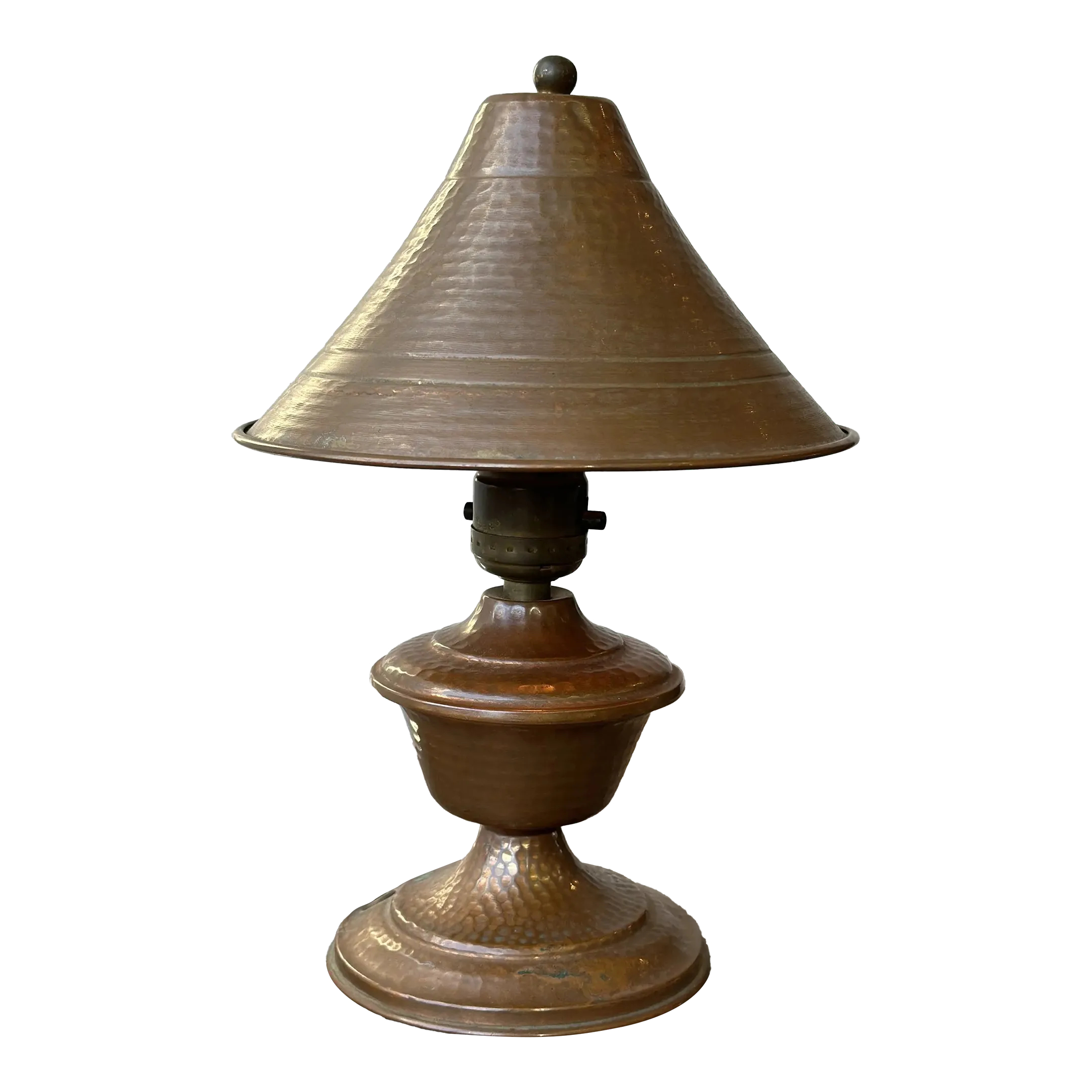 Vintage Small-Scale Hammered Copper Lantern-Style Table Lamp, Circa ...