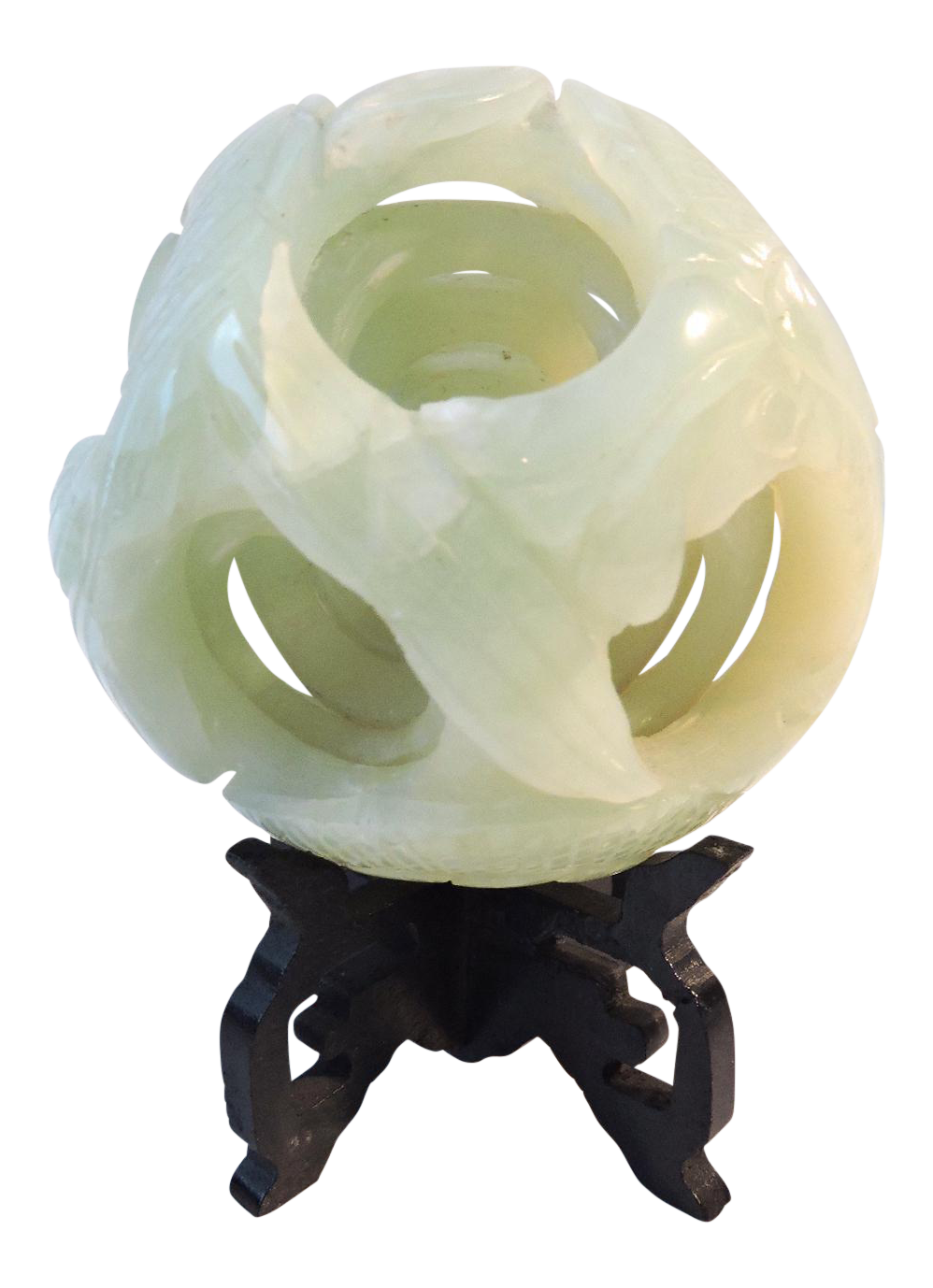 Chinese Jade Five Layer Ball on Stand | Chairish