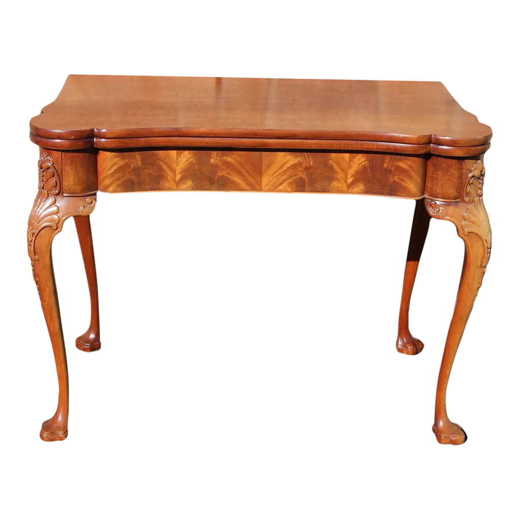 Late 19th Century Antique Chippendale Mahogany Console and Game Table ...