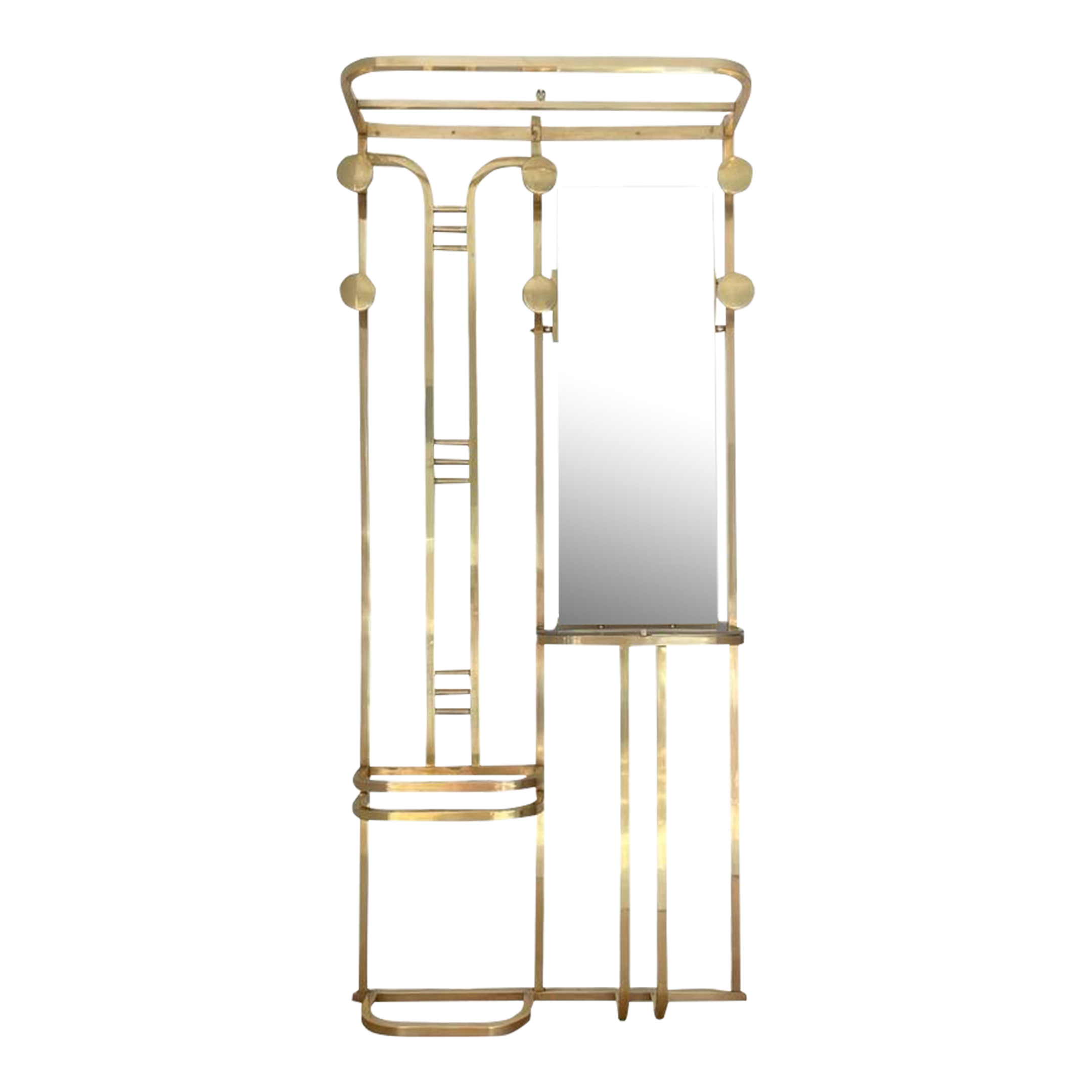 Vintage French Art Deco Hall Tree 1930’s Brass Coat Rack | Chairish