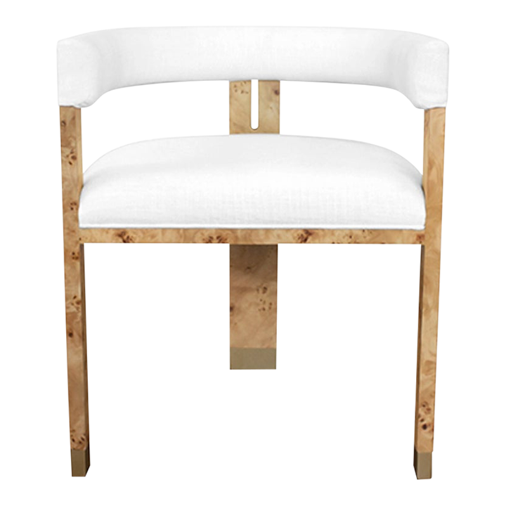 Matthew Izzo Worlds Away Jude Burl Wood Dining Chair | Chairish