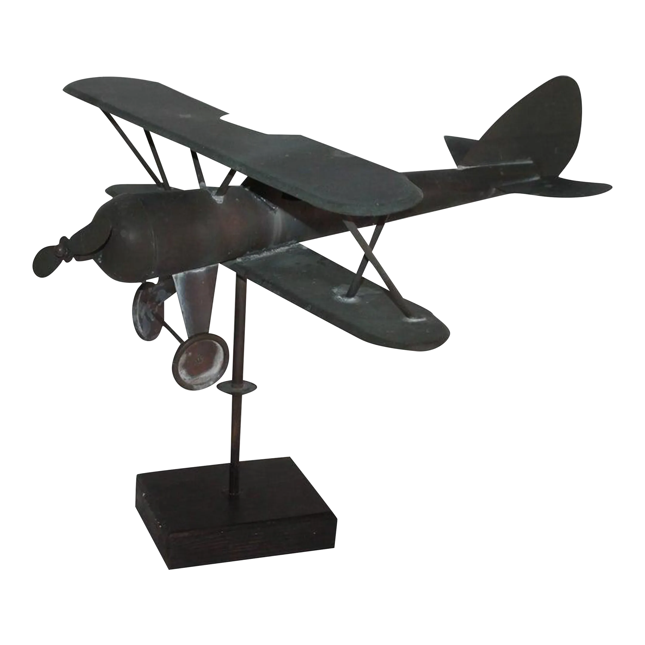 20th Century Patinaed Copper Airplane Weather Vane, Rare | Chairish