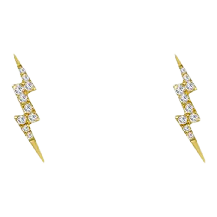 Anné Gangel Lightning Bolt Diamond Studs - 2 Pieces | Chairish