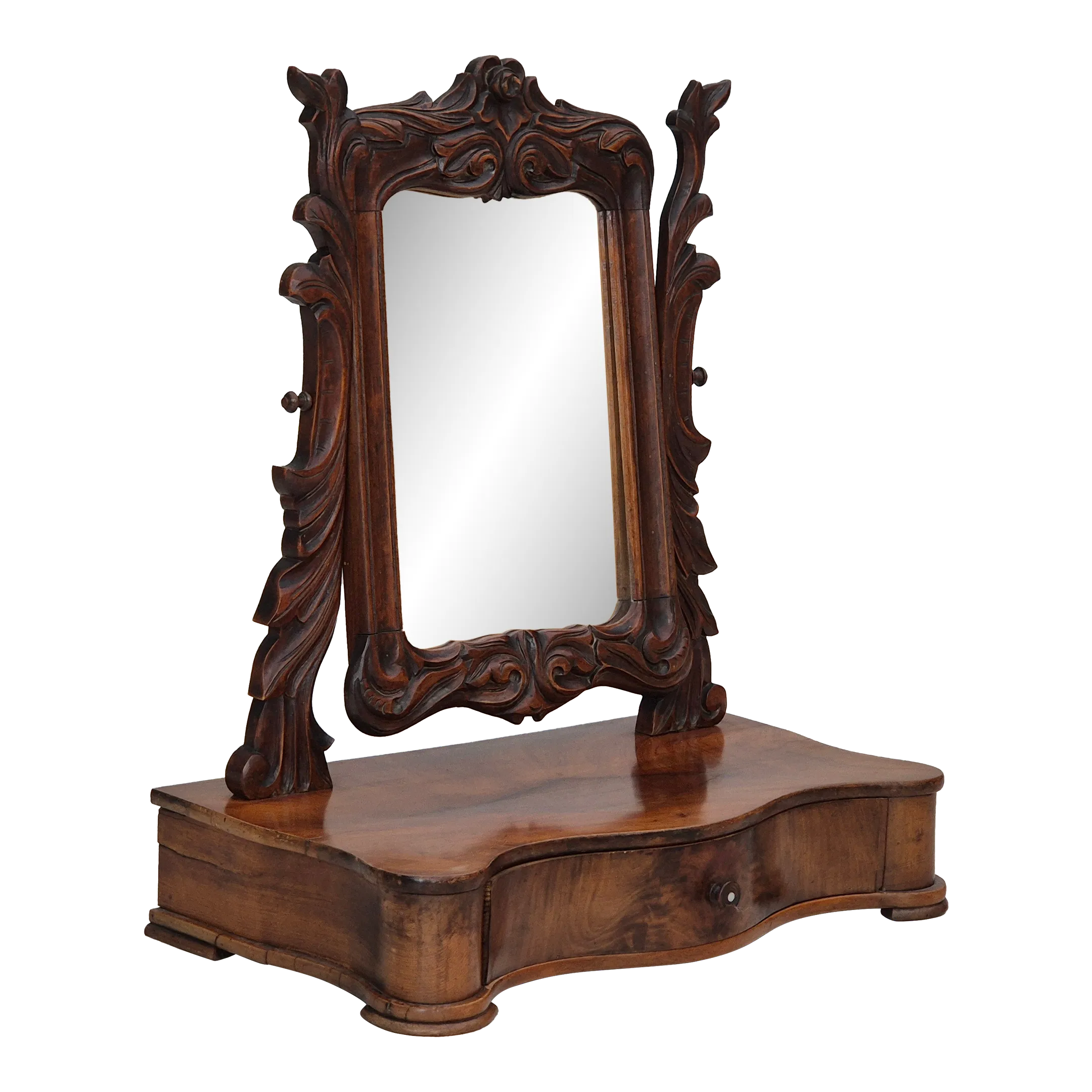 1920s, Danish Vintage Makeup Mirror With Jewelry Storage, Cherry Wood ...