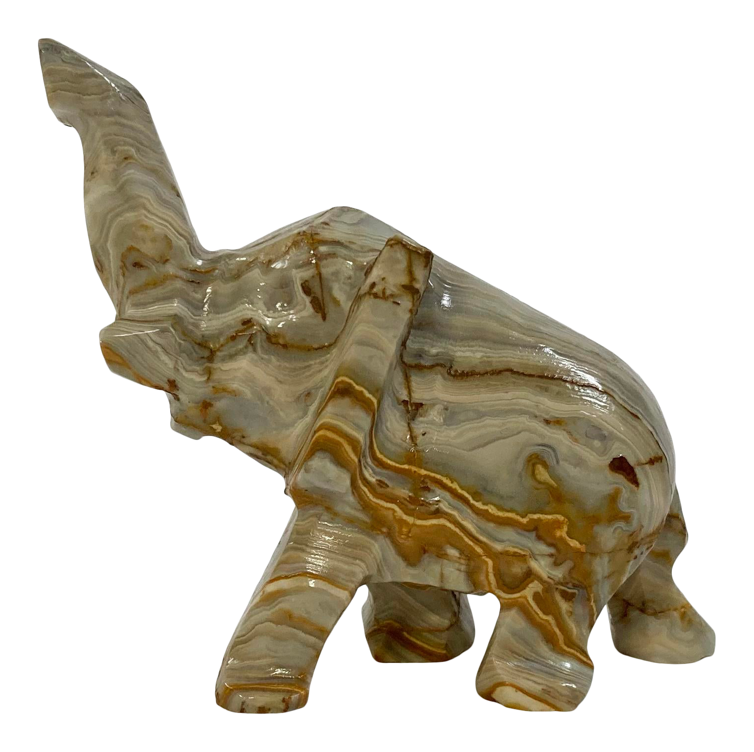 Vintage Stone Elephant Figure | Chairish