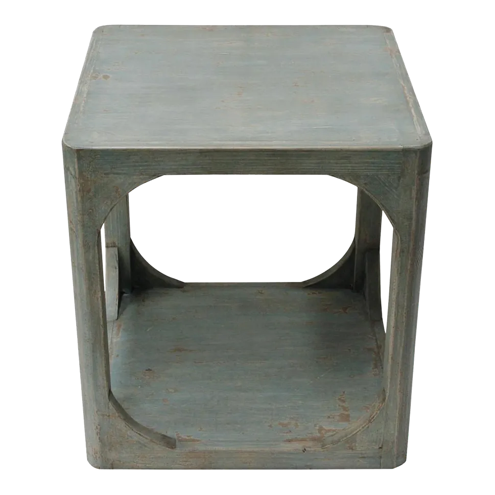 Contemporary Artissance Weathered Soft Aqua Wash Wood Peking Ming Side ...