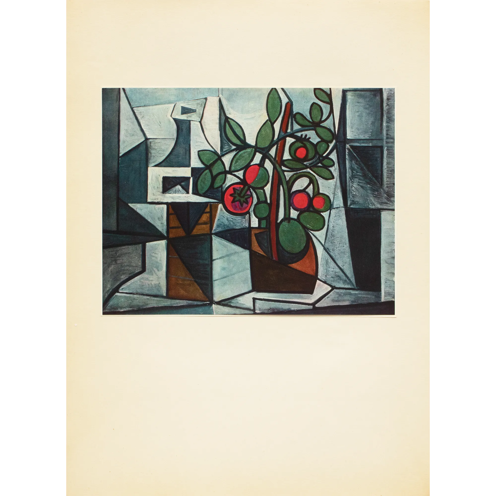 1960s After Pablo Picasso "Still Life With Tomato Plant", Period Cubist ...