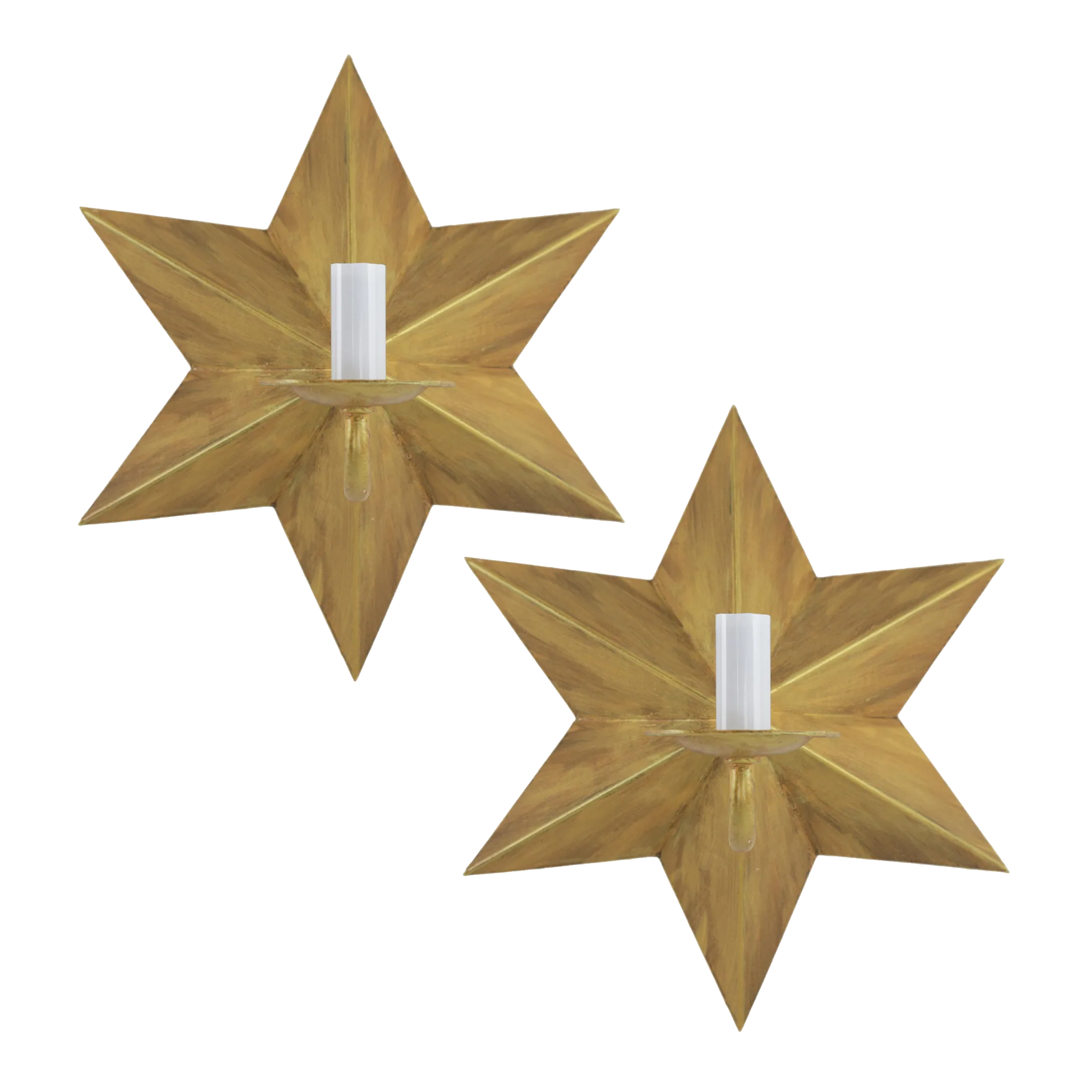 Pair of Vintage Gilded Star Wall Lamps | Chairish