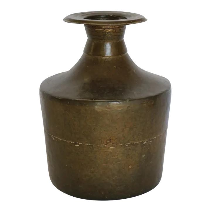 Antique Brass Water Container From India | Chairish