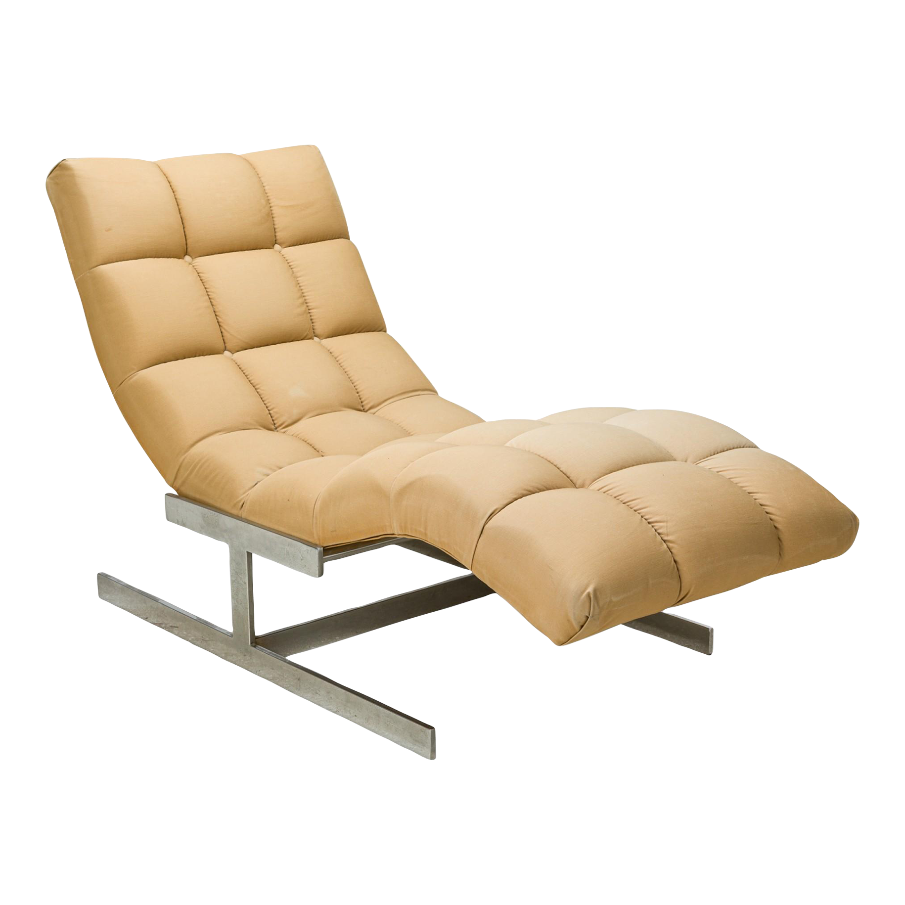 Carsons American Mid-Century Biscuit Beige Upholstery and Chrome 'Wave ...
