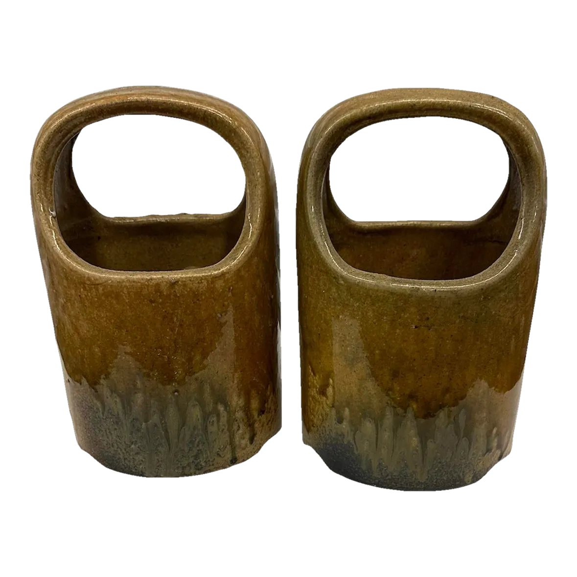 Early 20th C Taisho Japanese Hibachi Vase Hand Room Warmers Pair ...
