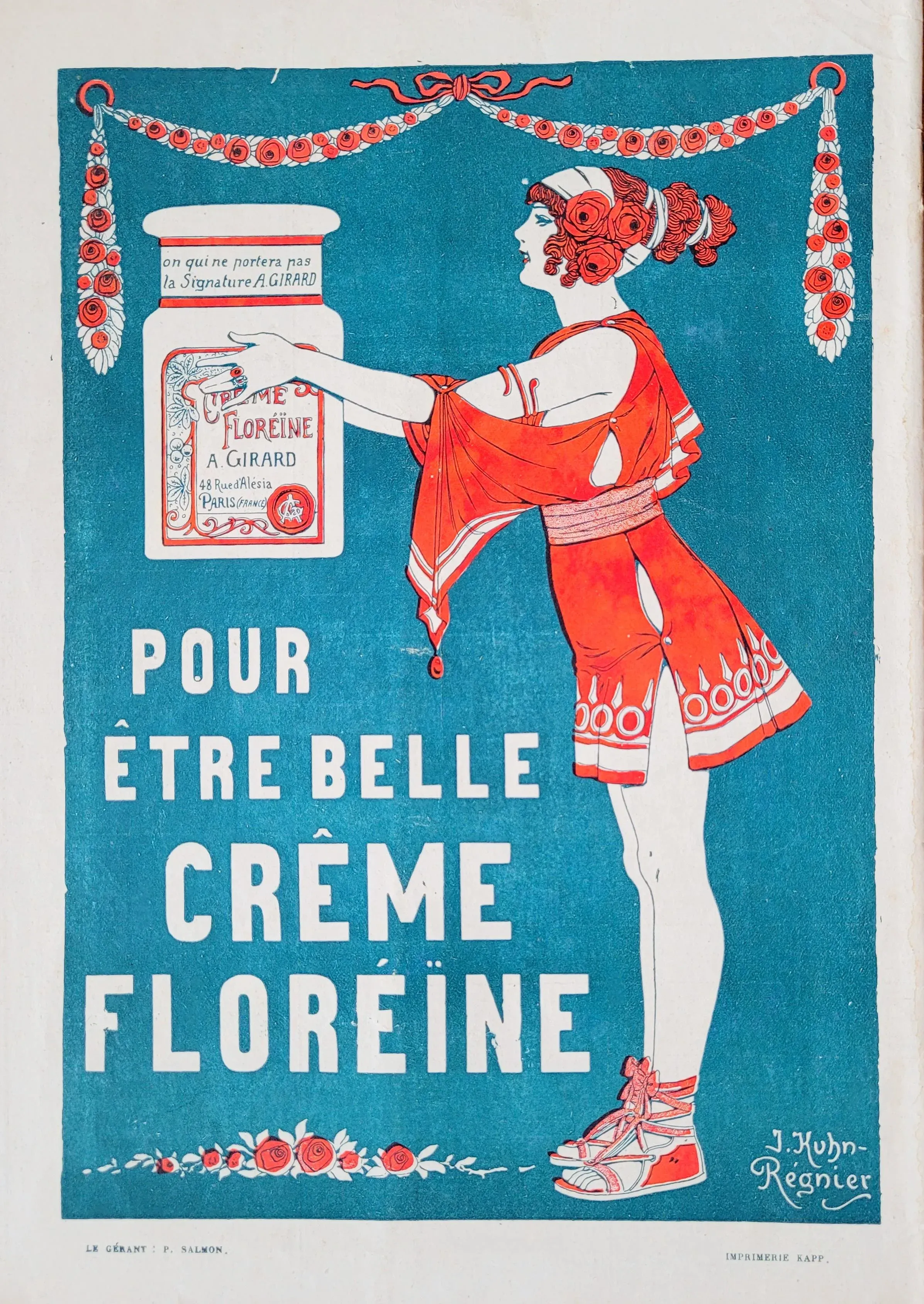 Kuhn-Régnier 1922 Fantasio "Floreïne" Cosmetics Advertisement | Chairish