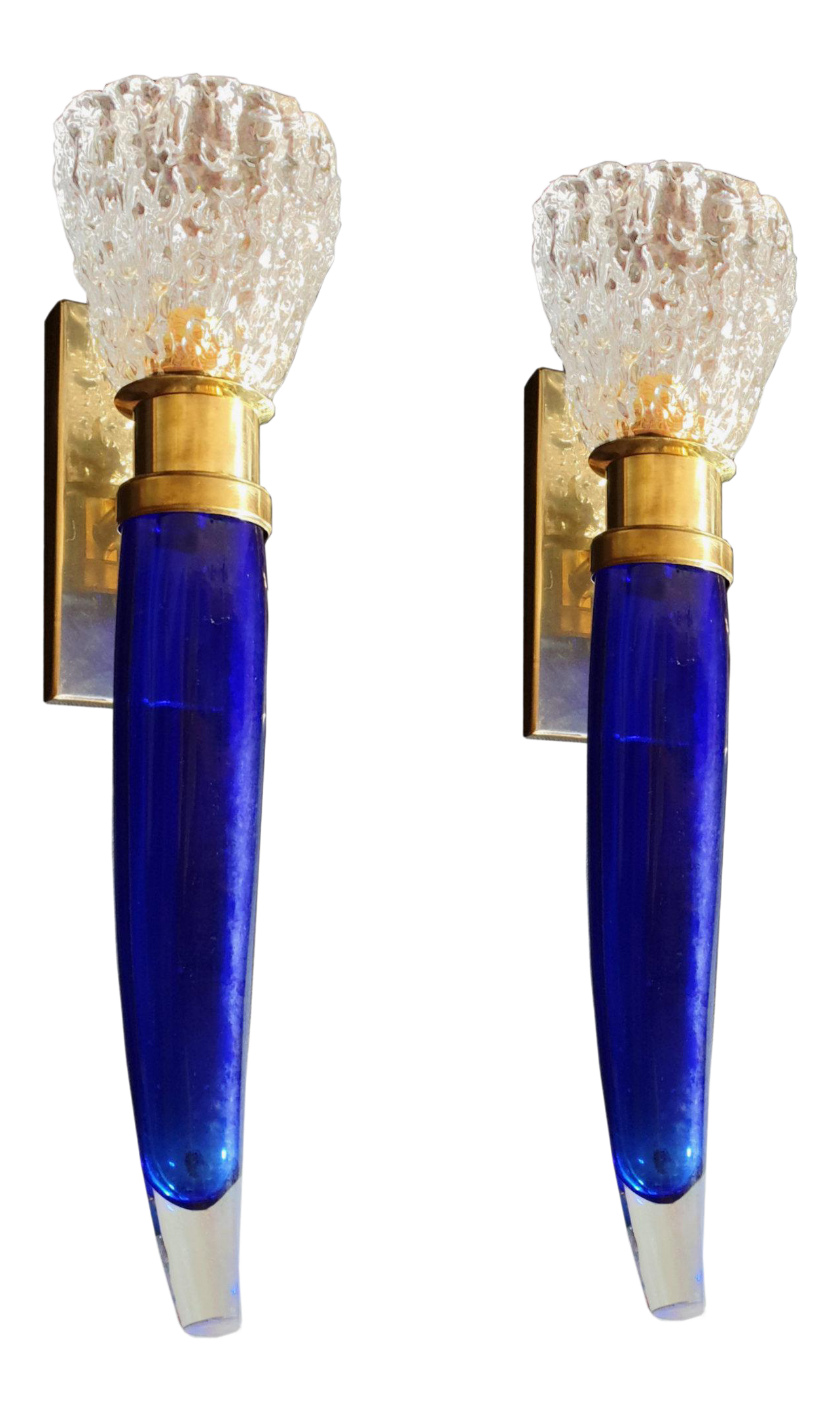 Blue Murano Glass Neoclassical Sconces - a Pair | Chairish