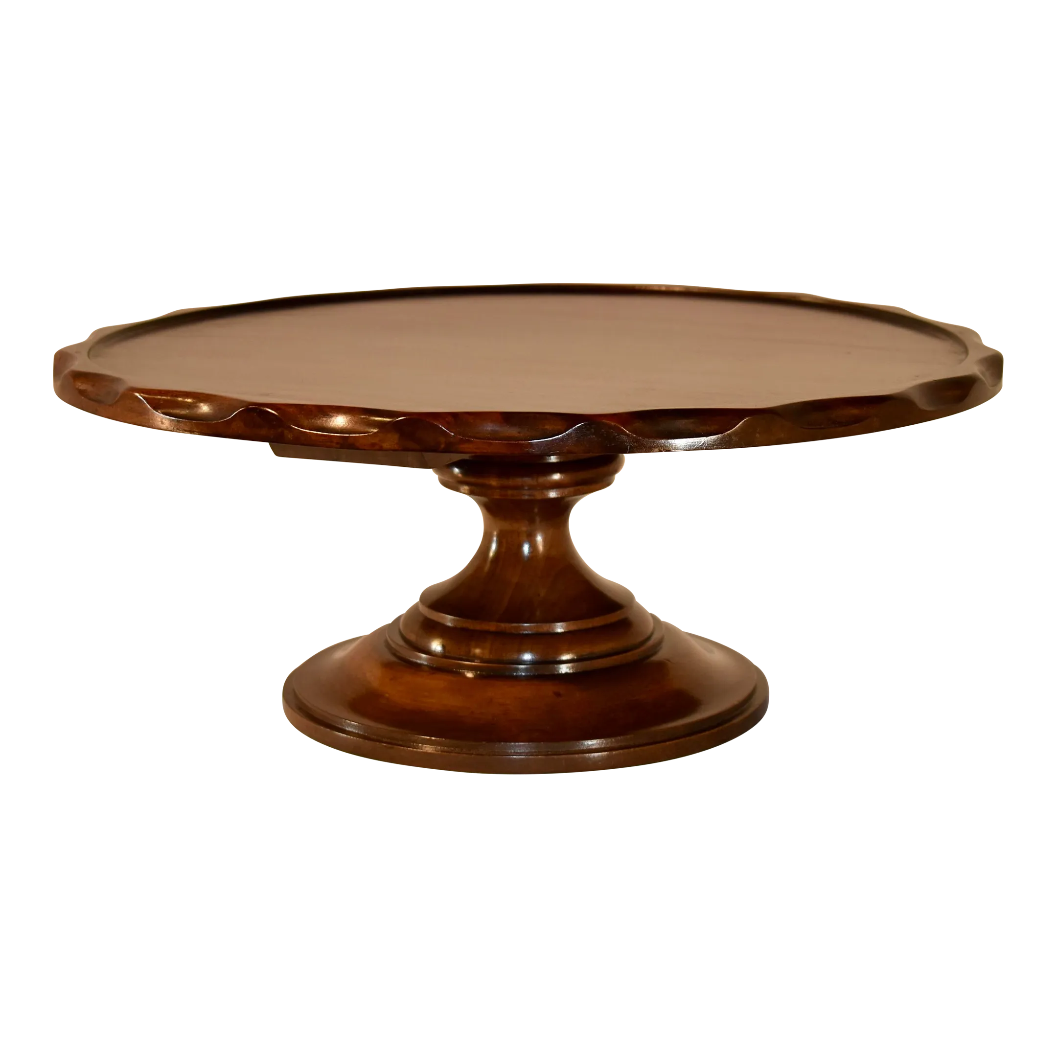19th Century English Lazy Susan With Pie Crust Edge | Chairish