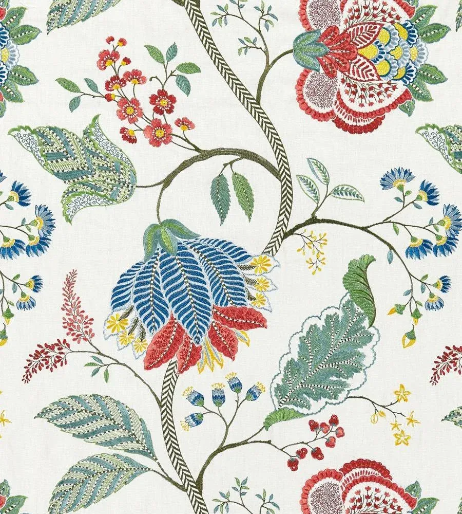 The House of Scalamandré Palampore Embroidery Fabric, Bloom | Chairish