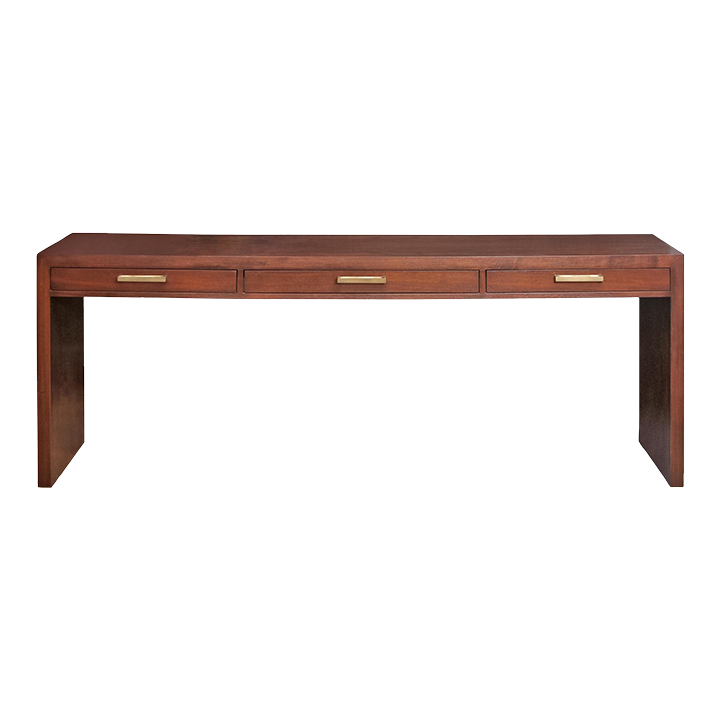 1980s Custom Modern Three Drawer Desk - Console | Chairish