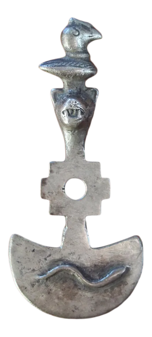 Antique 19th Century Silver Inca Tumi Ceremonial Knife With Figural ...