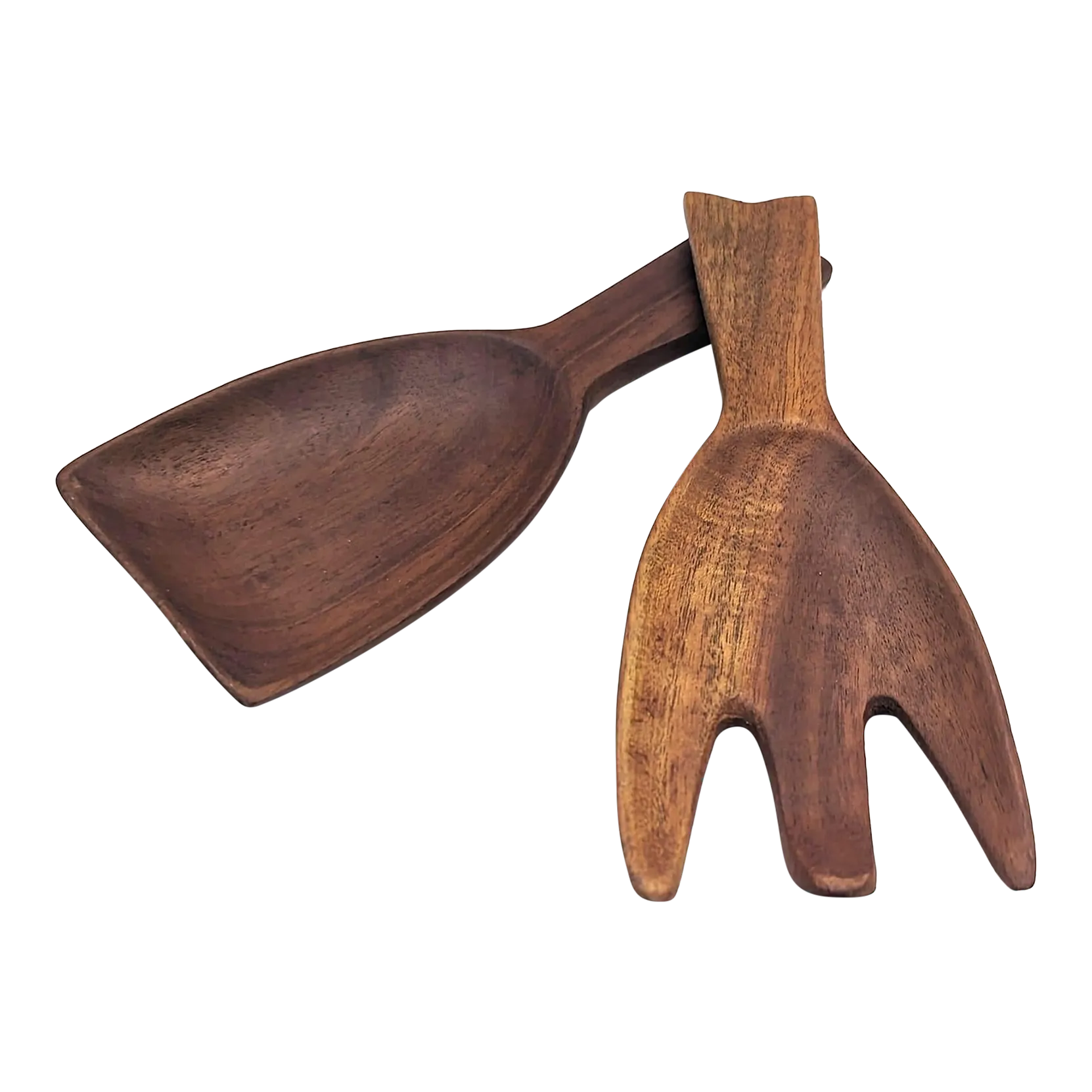1950s Danish Teak Wood Salad Utensils, a Pair | Chairish