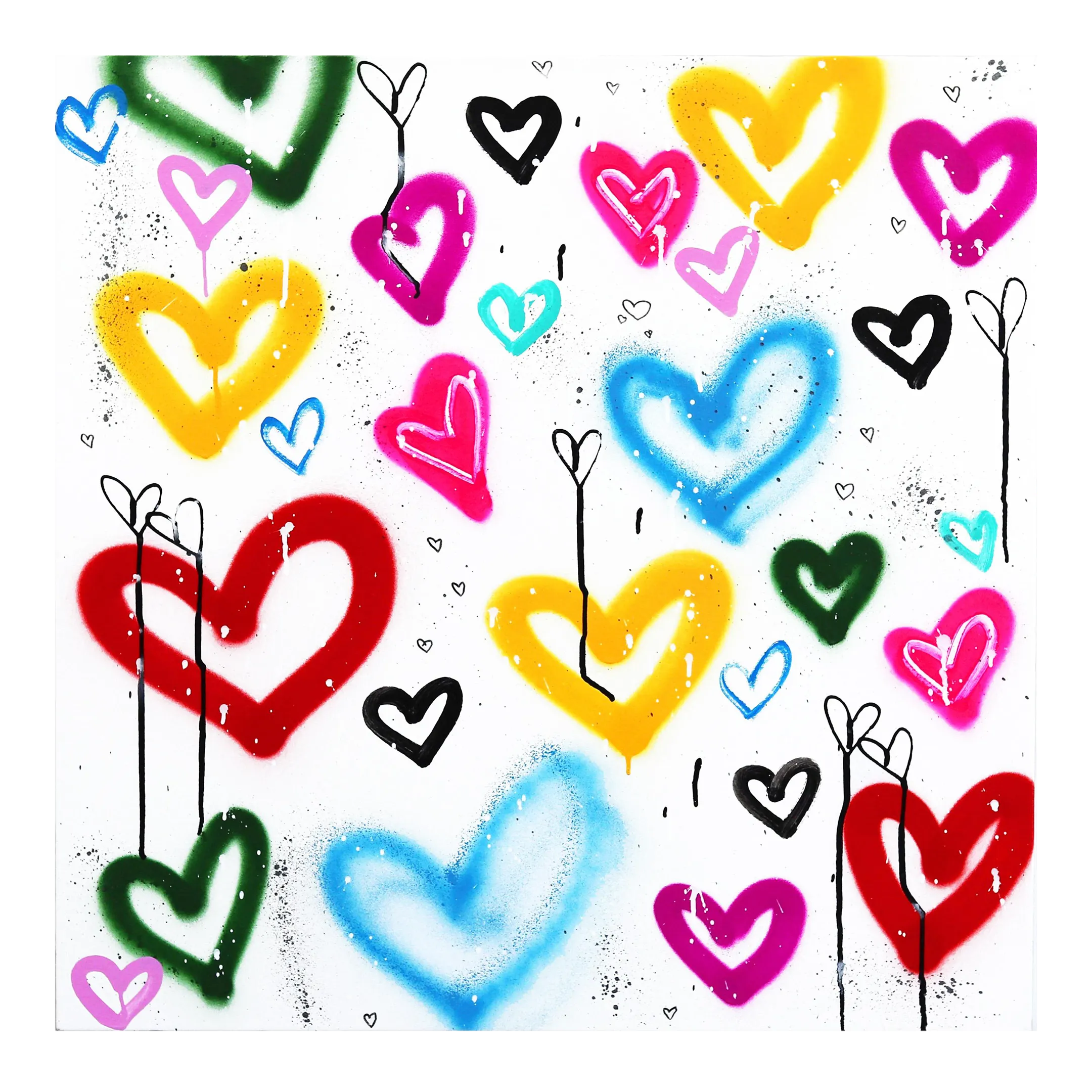 Colorful Playful Graffiti Painting Street Art "Heart Heaven" Original ...