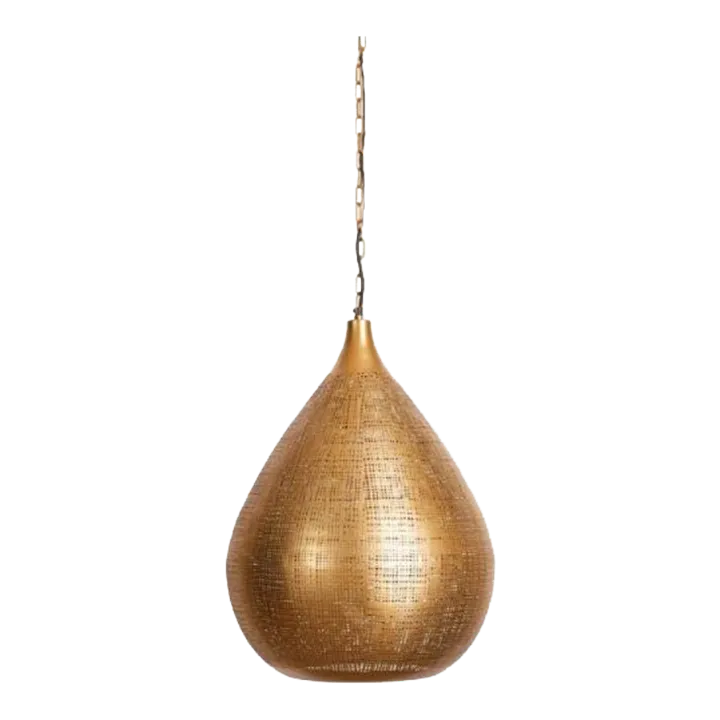 Loren Brass Metal Strand Teardrop Pendant | Chairish
