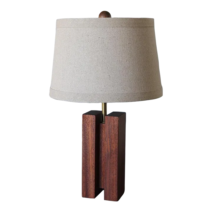 Contemporary ‘Cubismo’ Lamp With Linen Shade by Understated Design ...