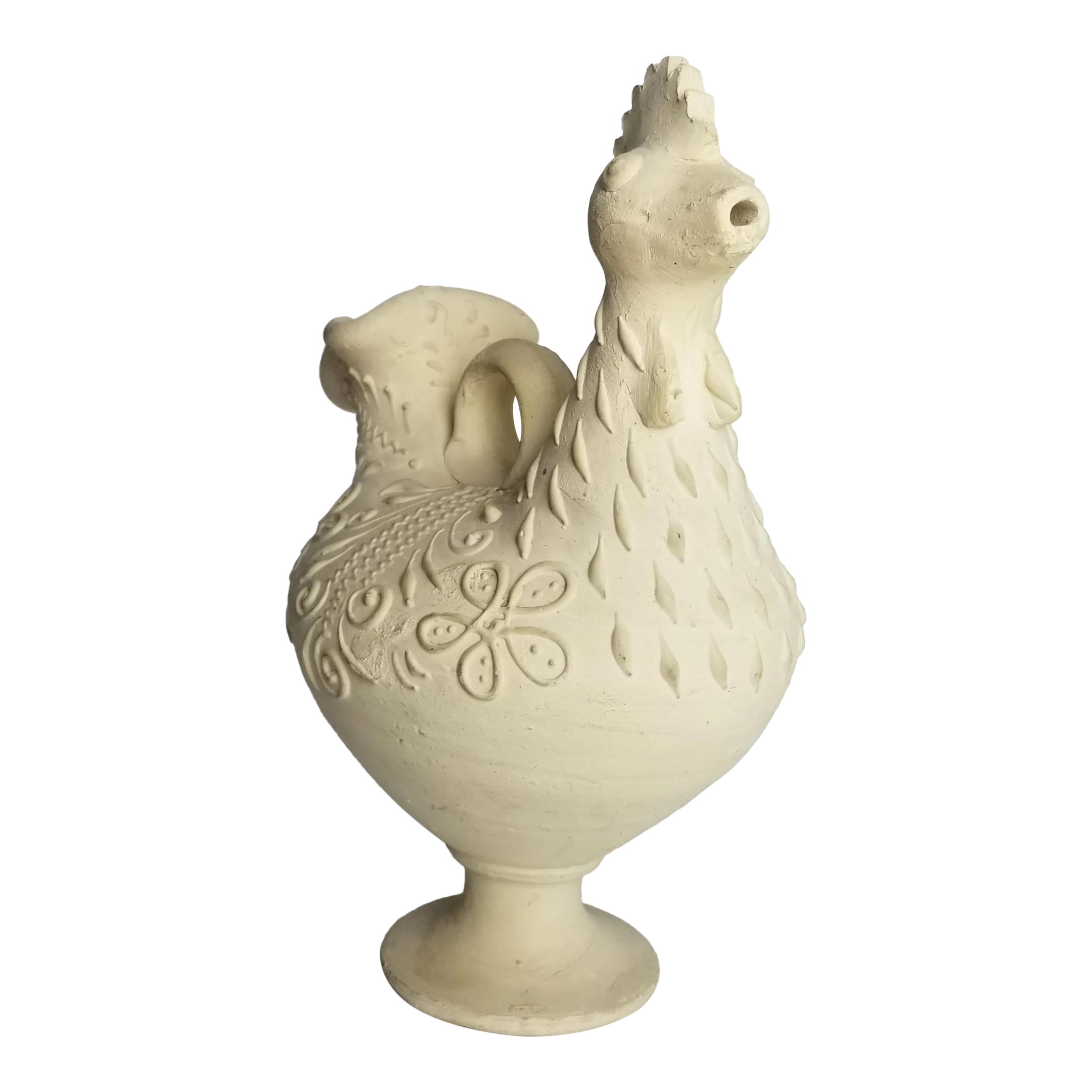 Early 20th Century Bird-Form Unglazed Pottery Pitcher | Chairish