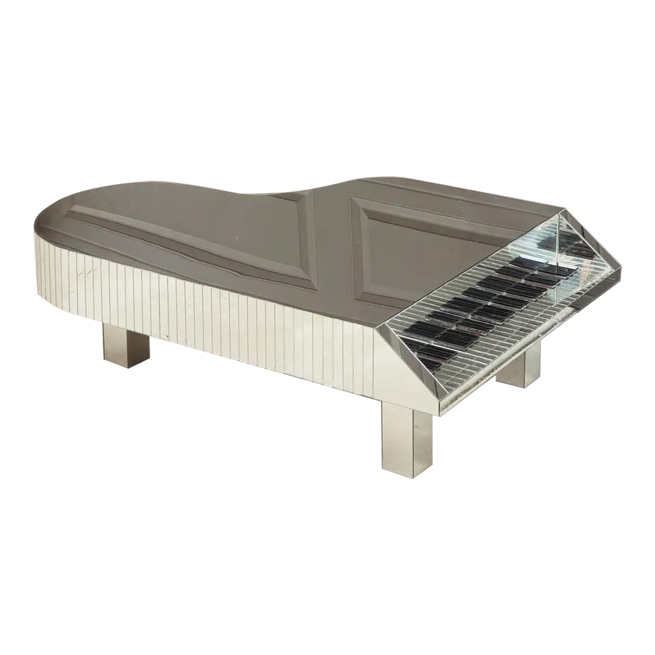 1970's Mirrored Baby Grand Piano Coffee Table | Chairish