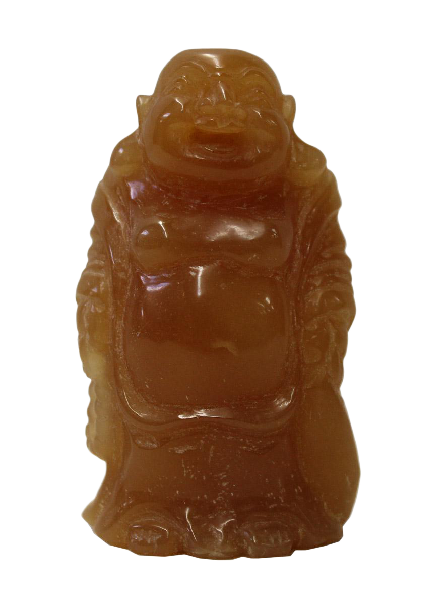 Chinese Golden Yellow Soap Stone Carved Small Happy Buddha Figure Art ...